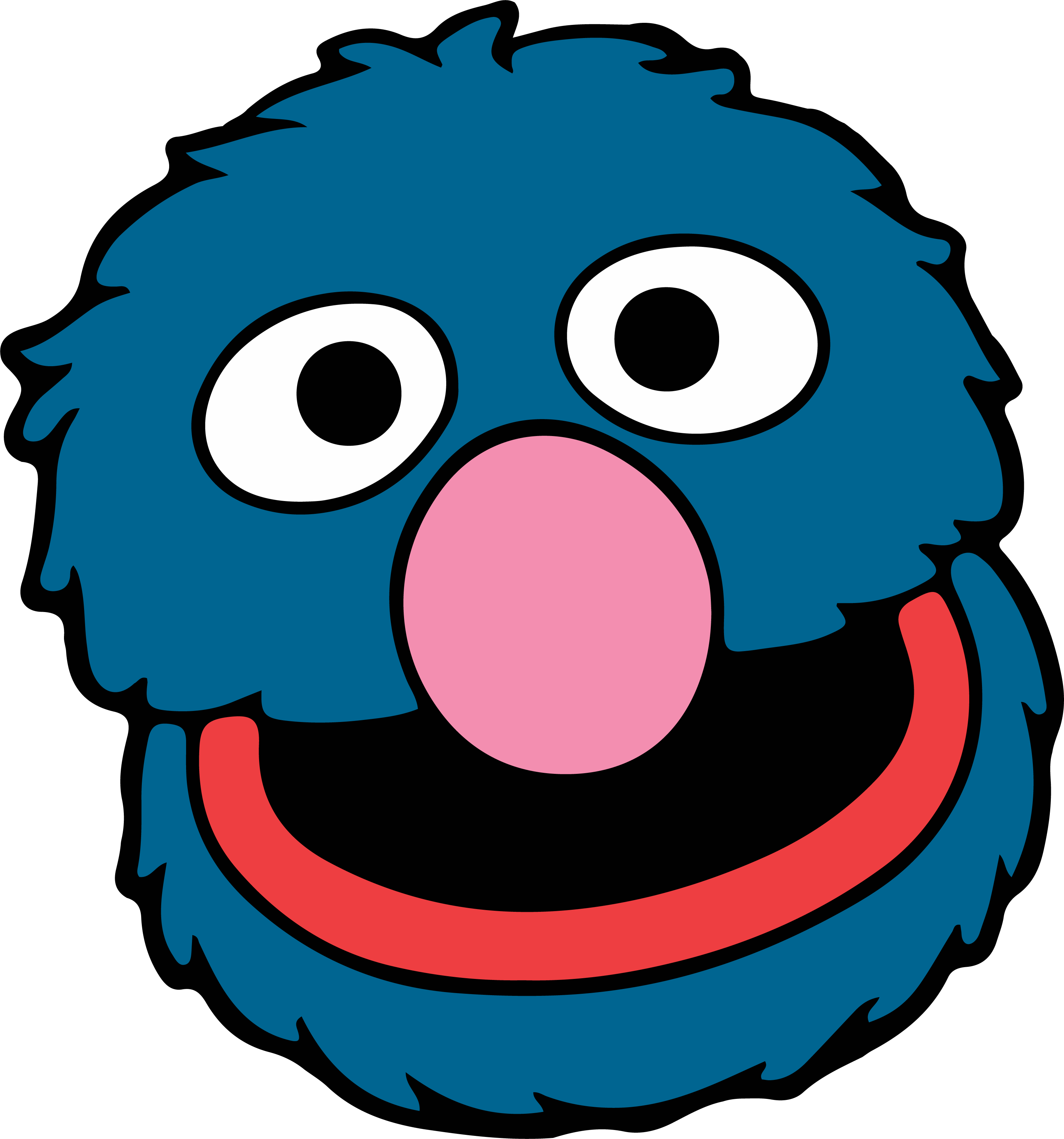 Grover Head Svg, Sesame Street Svg, Cartoon Svg, Children TV | Inspire ...