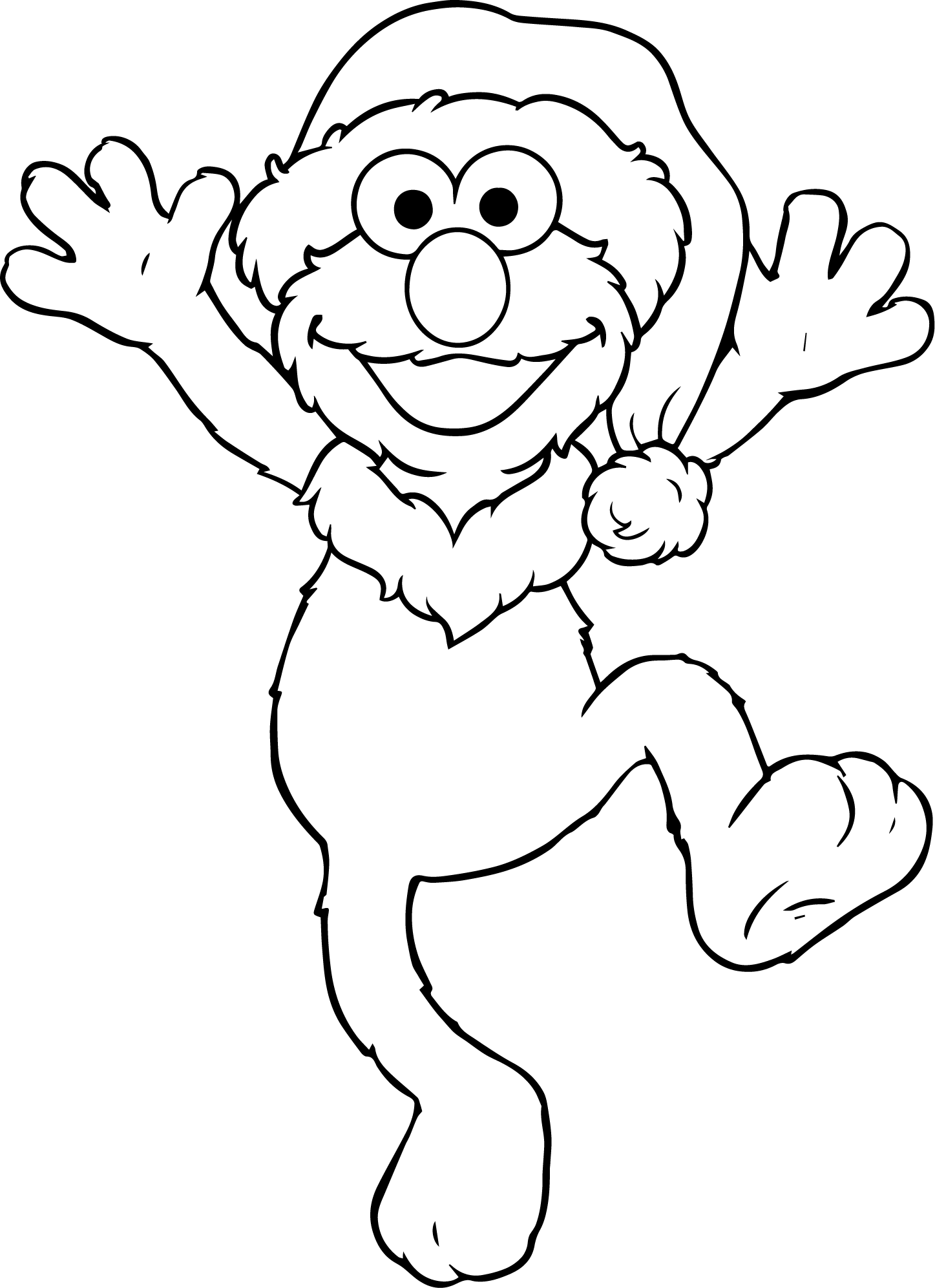 Elmo Christmas Outline Svg, Sesame Street Svg, Cartoon Svg, | Inspire ...