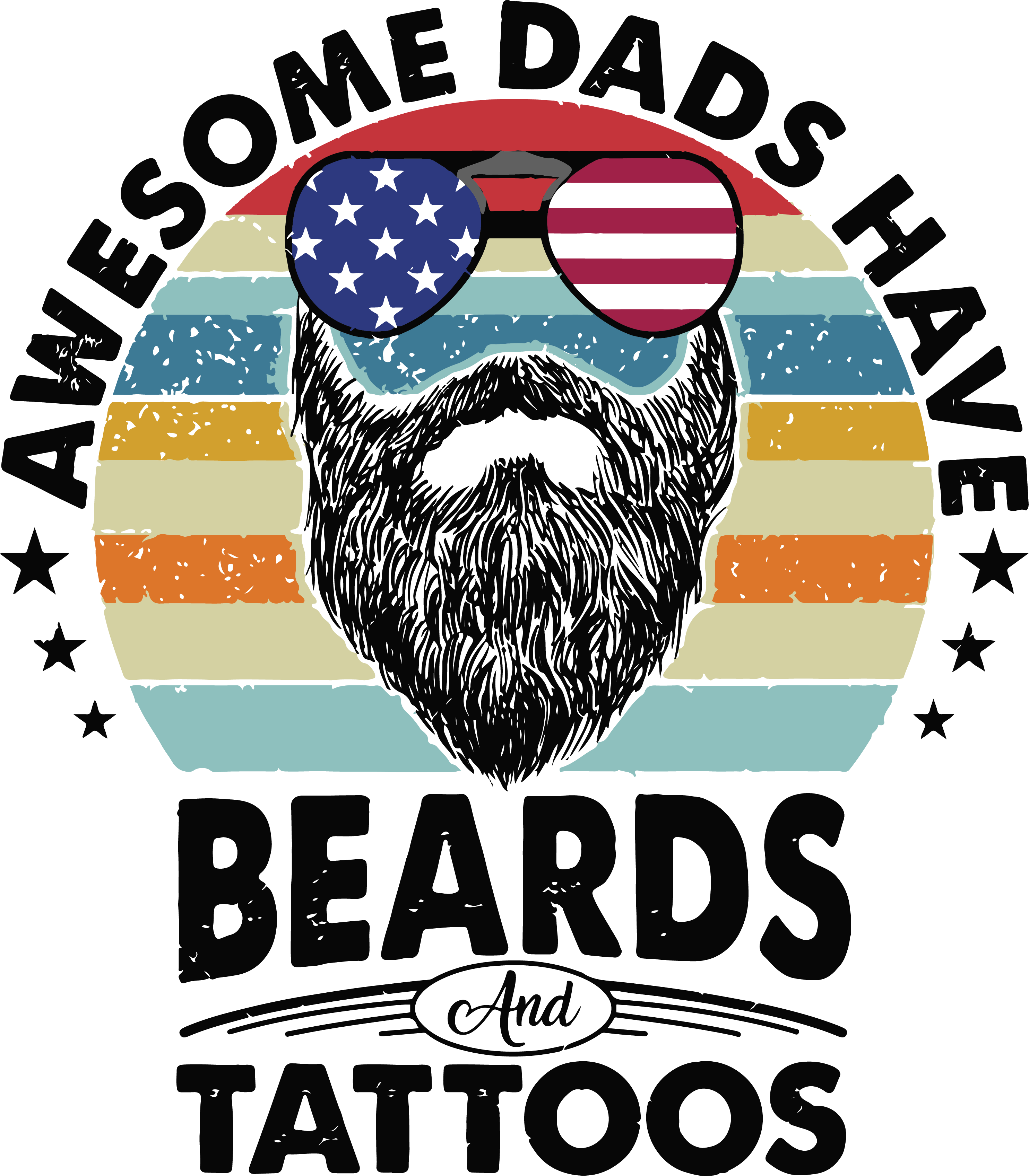 Vintage Awesome Dads Have Beards And Tattoos Svg, Father's D | Inspire ...