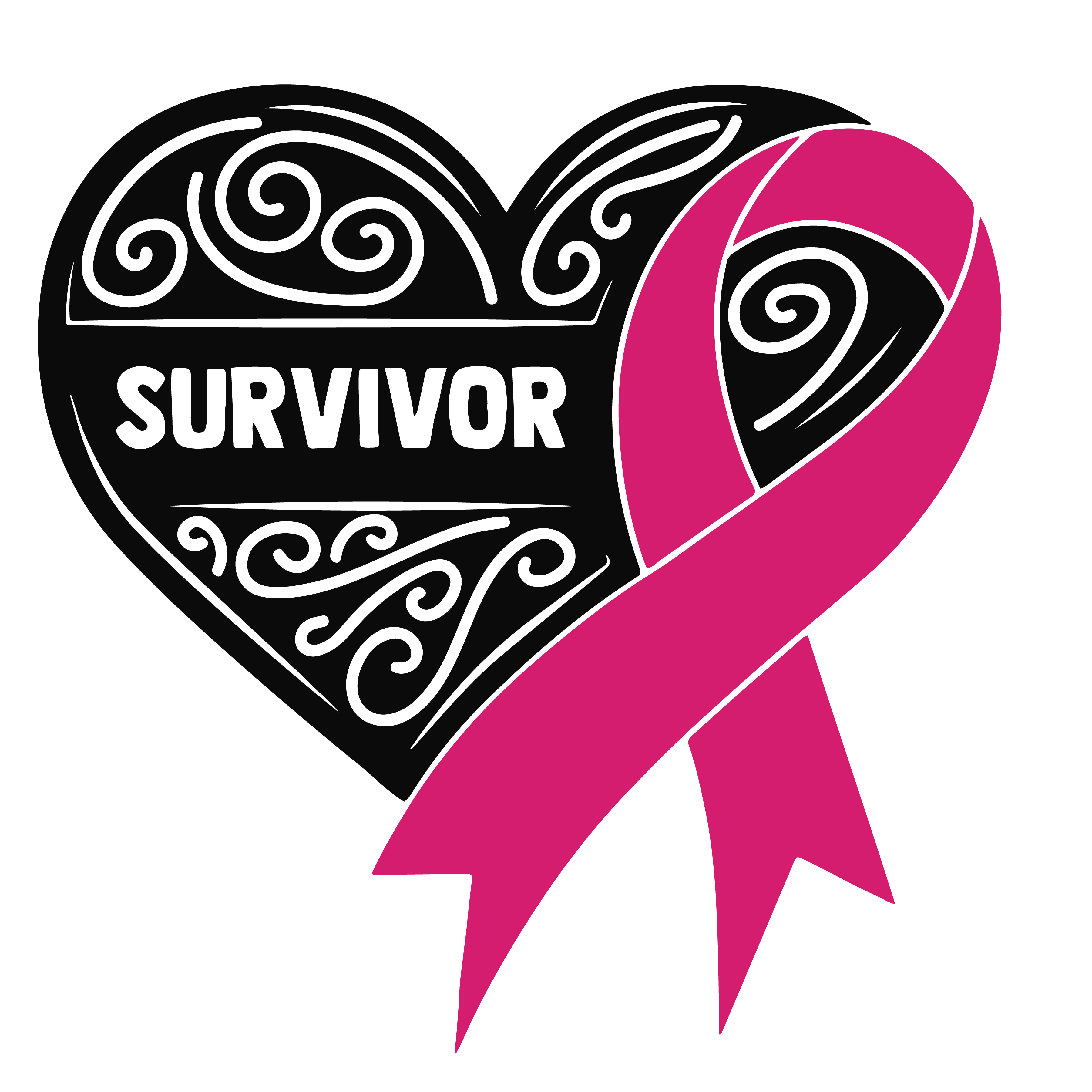 Survivor Heart Ribbon Svg, Breast Cancer Svg, Breast Cancer | Inspire ...