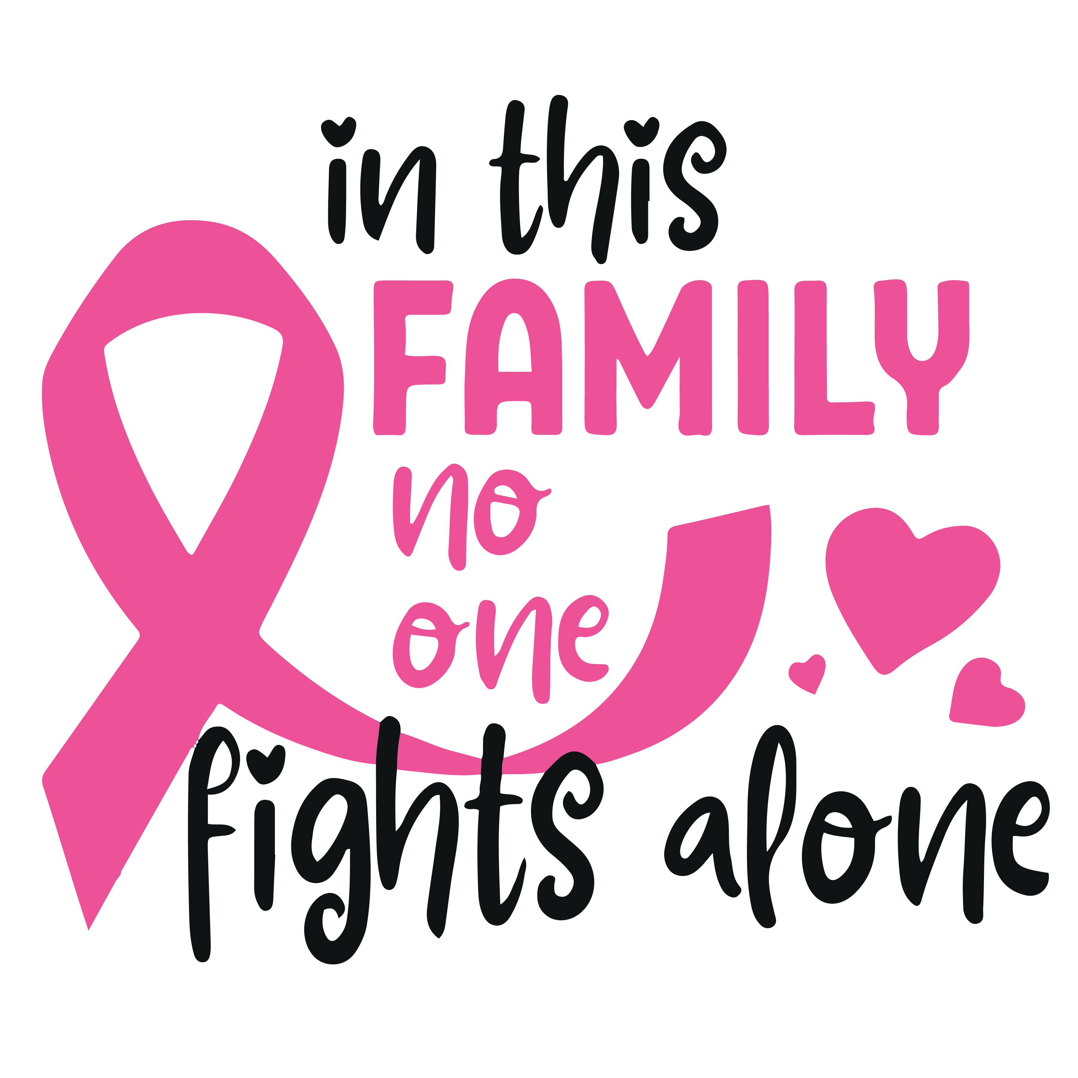 In this family no one fights alone Svg, Breast Cancer Svg, B | Inspire ...