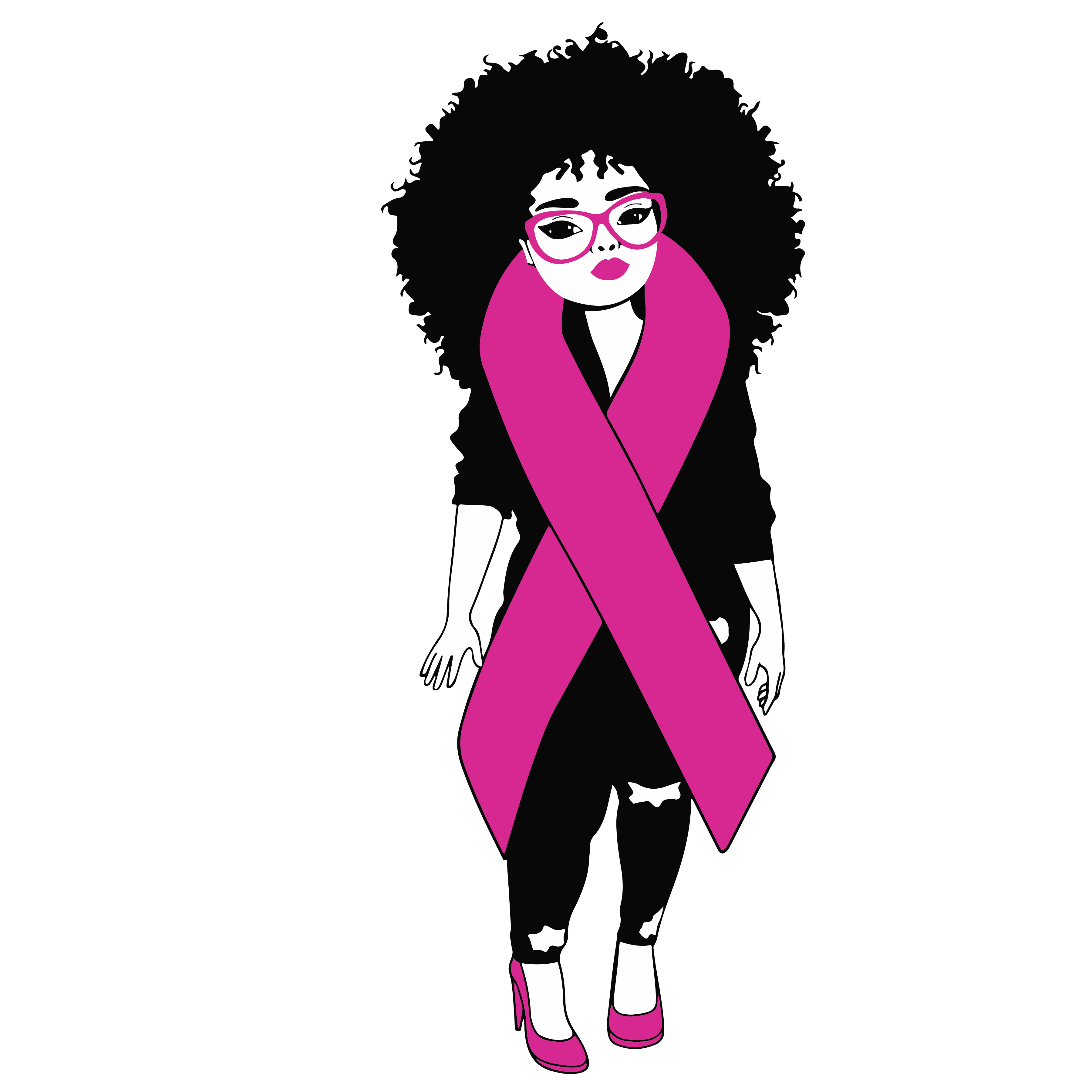 Pink Ribbon Girl Svg, Breast Cancer Svg, Breast Cancer Aware | Inspire ...