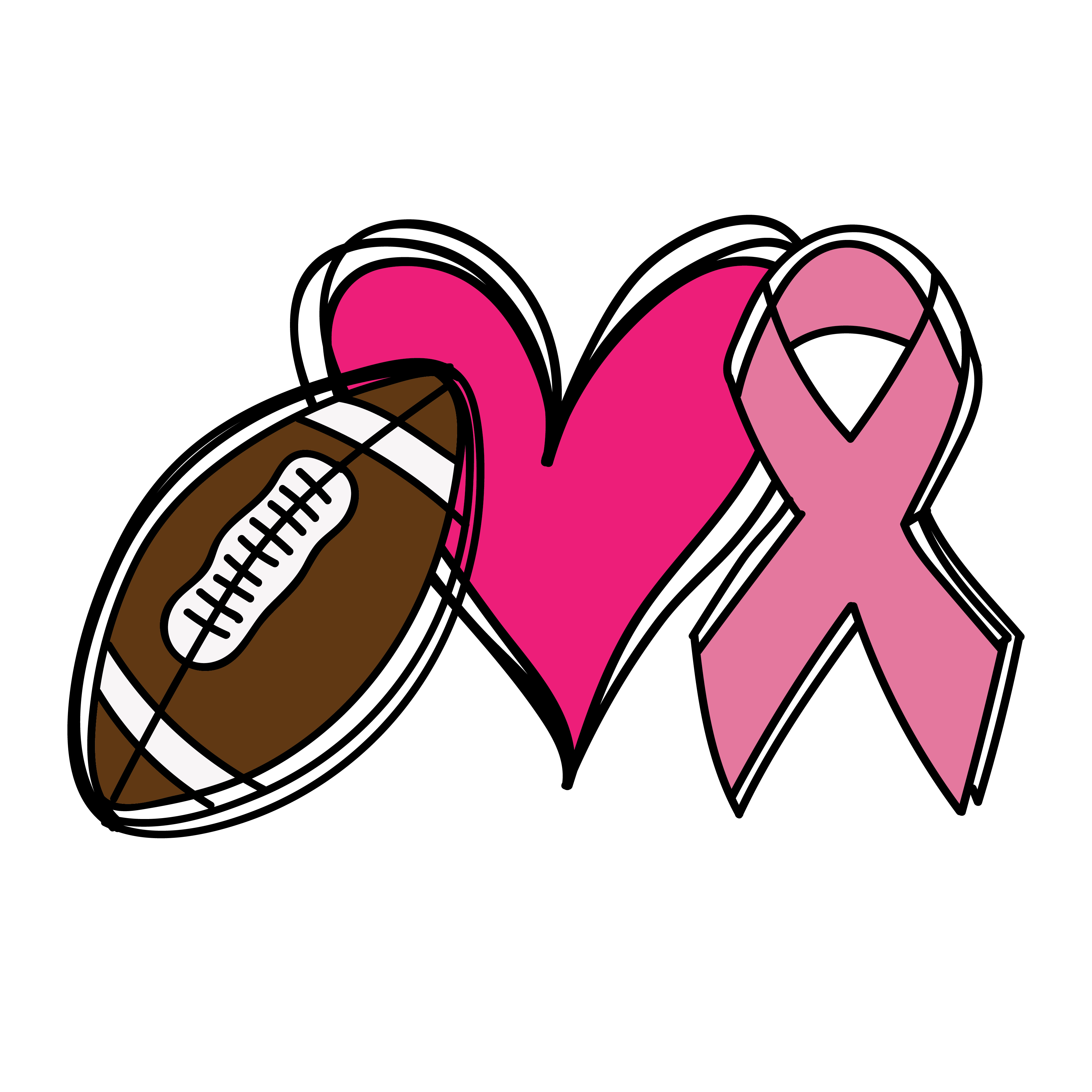 Football heart pink ribbon Svg, Breast Cancer Svg, Breast Ca | Inspire ...