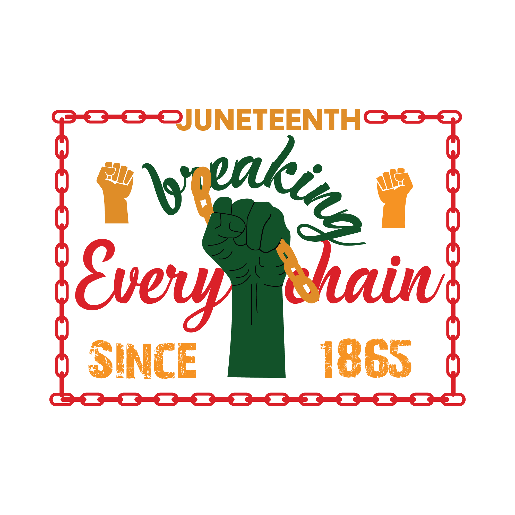 Juneteenth Breaking Every Chain Since 1865 Svg, Juneteenth S | Inspire ...