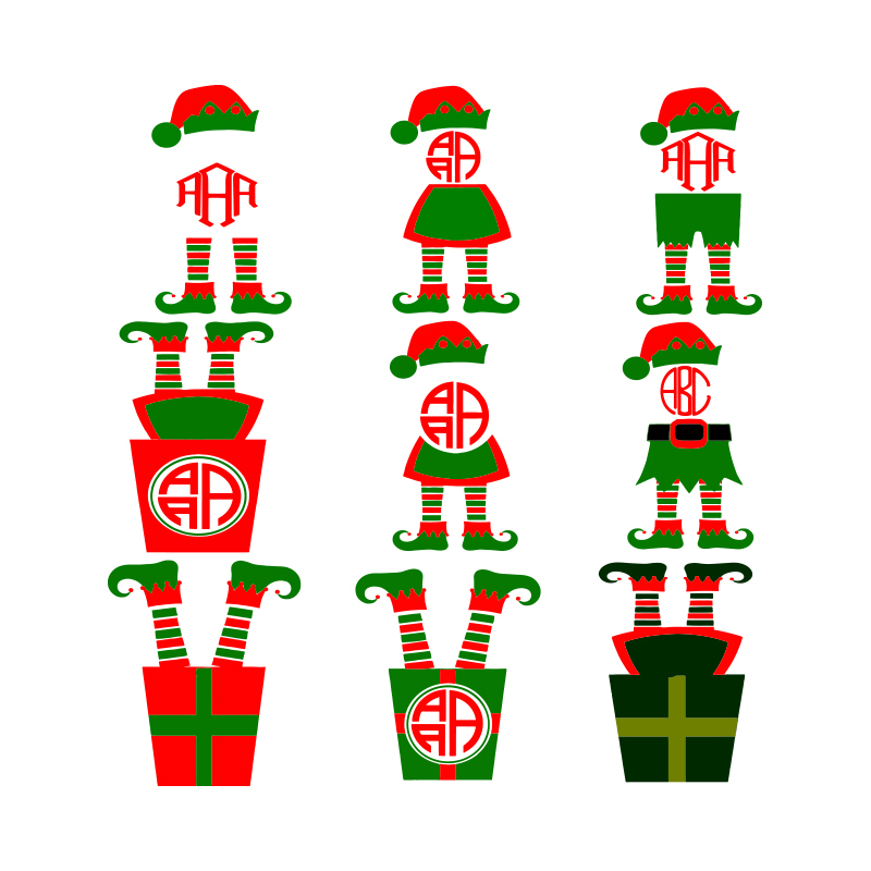 Elf Legs Svg Bundle, Elf Monogram Svg, Elf Christmas Svg, El | Inspire ...