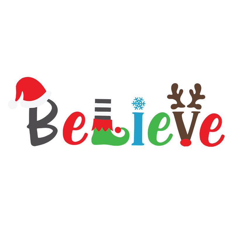 Believe Christmas Svg, Santa hat Svg, Reindeer Svg, Elf Svg, | Inspire ...