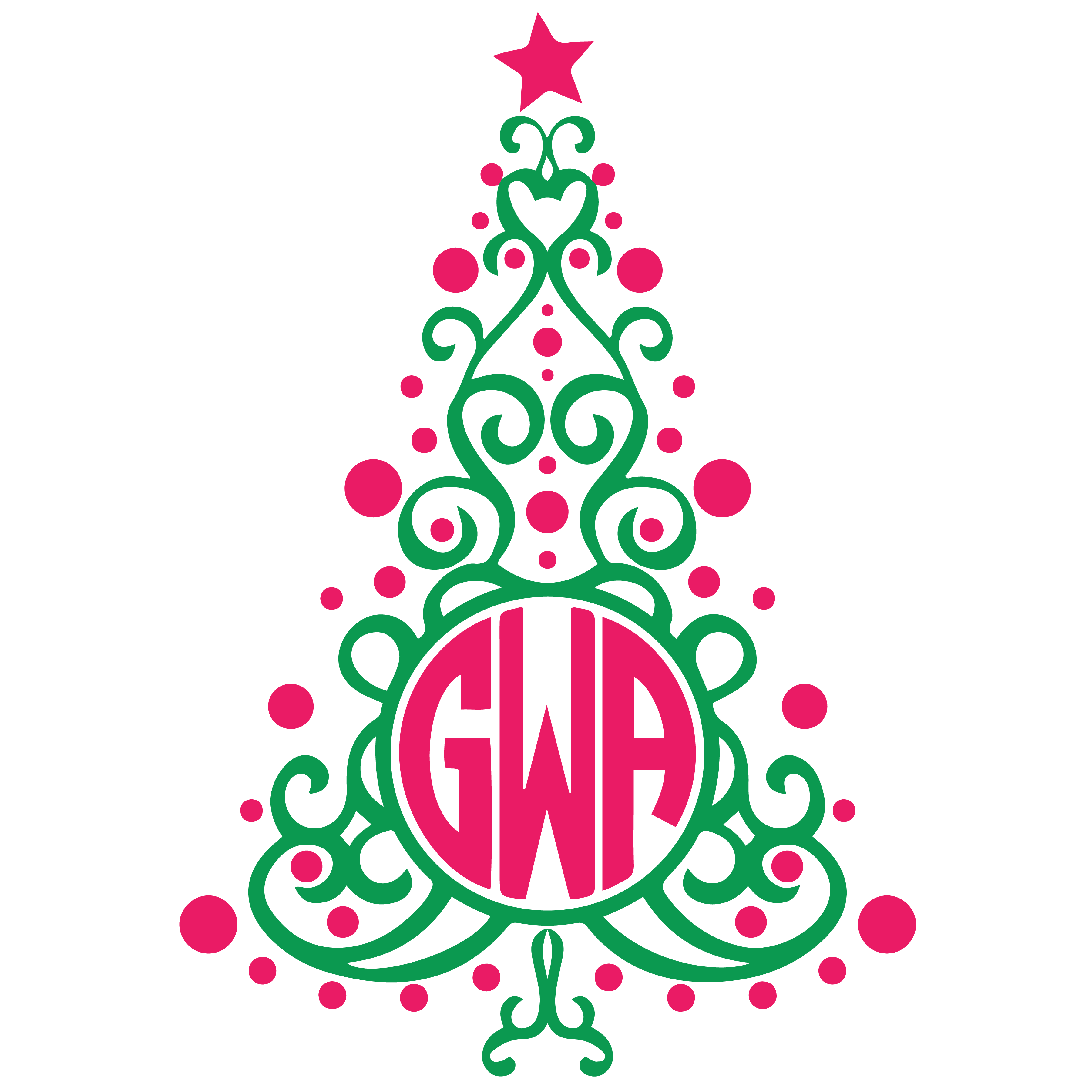 Christmas Tree monogram Svg, Christmas Tree clipart, Christm | Inspire ...