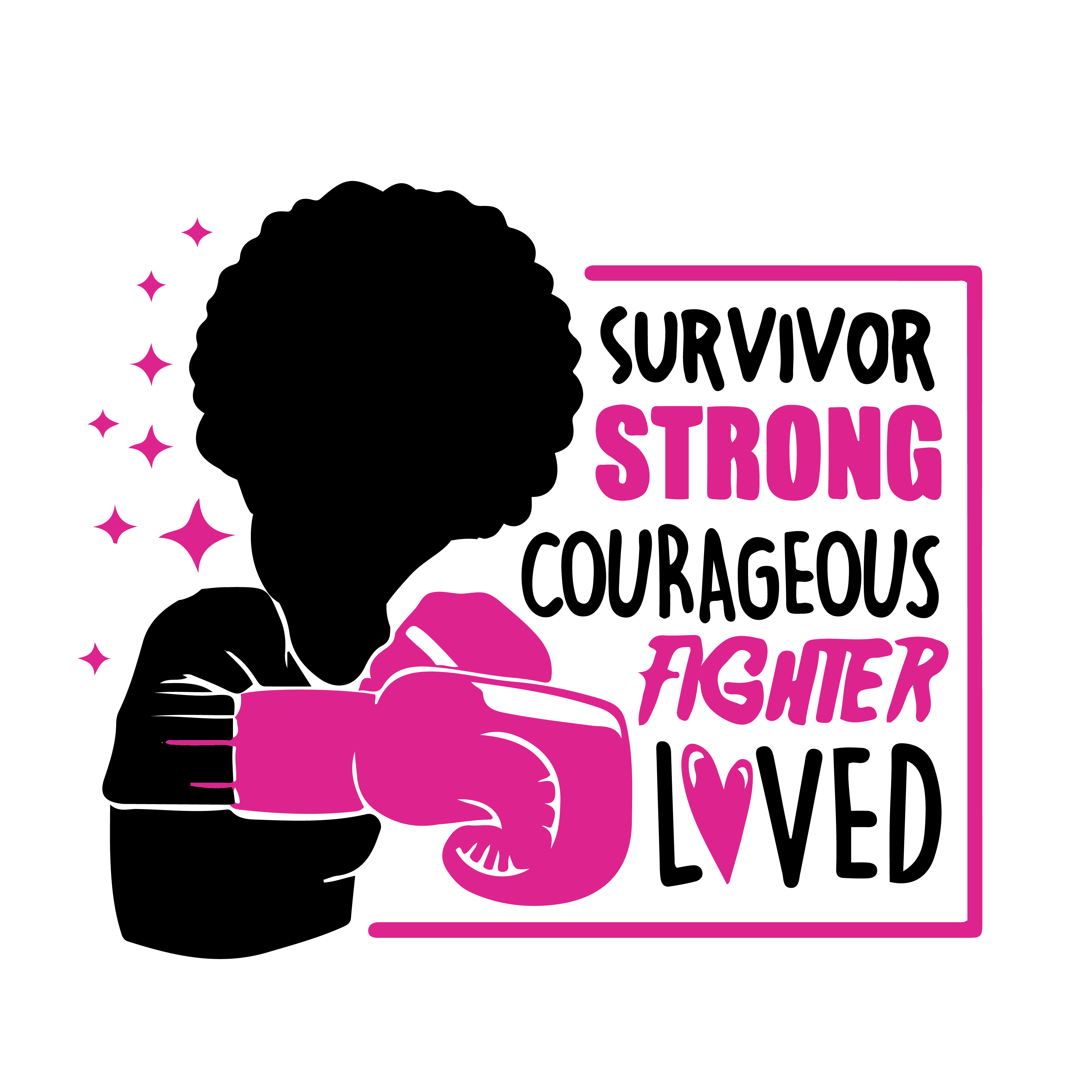 Survivor strong courageous fighter loved Svg, Breast Cancer | Inspire ...