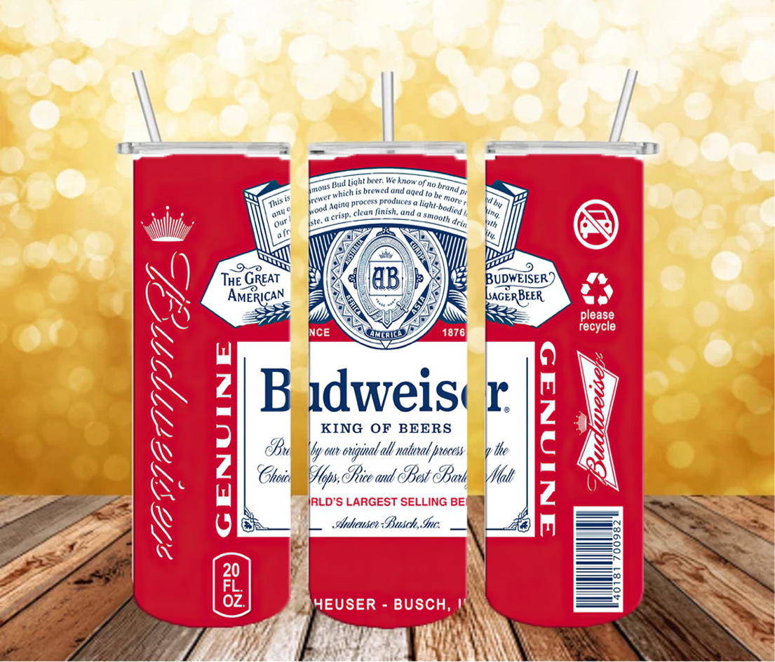 Budweiser Beer Tumbler Png, Budweiser Beer 20oz & 30oz Skinn - Inspire ...