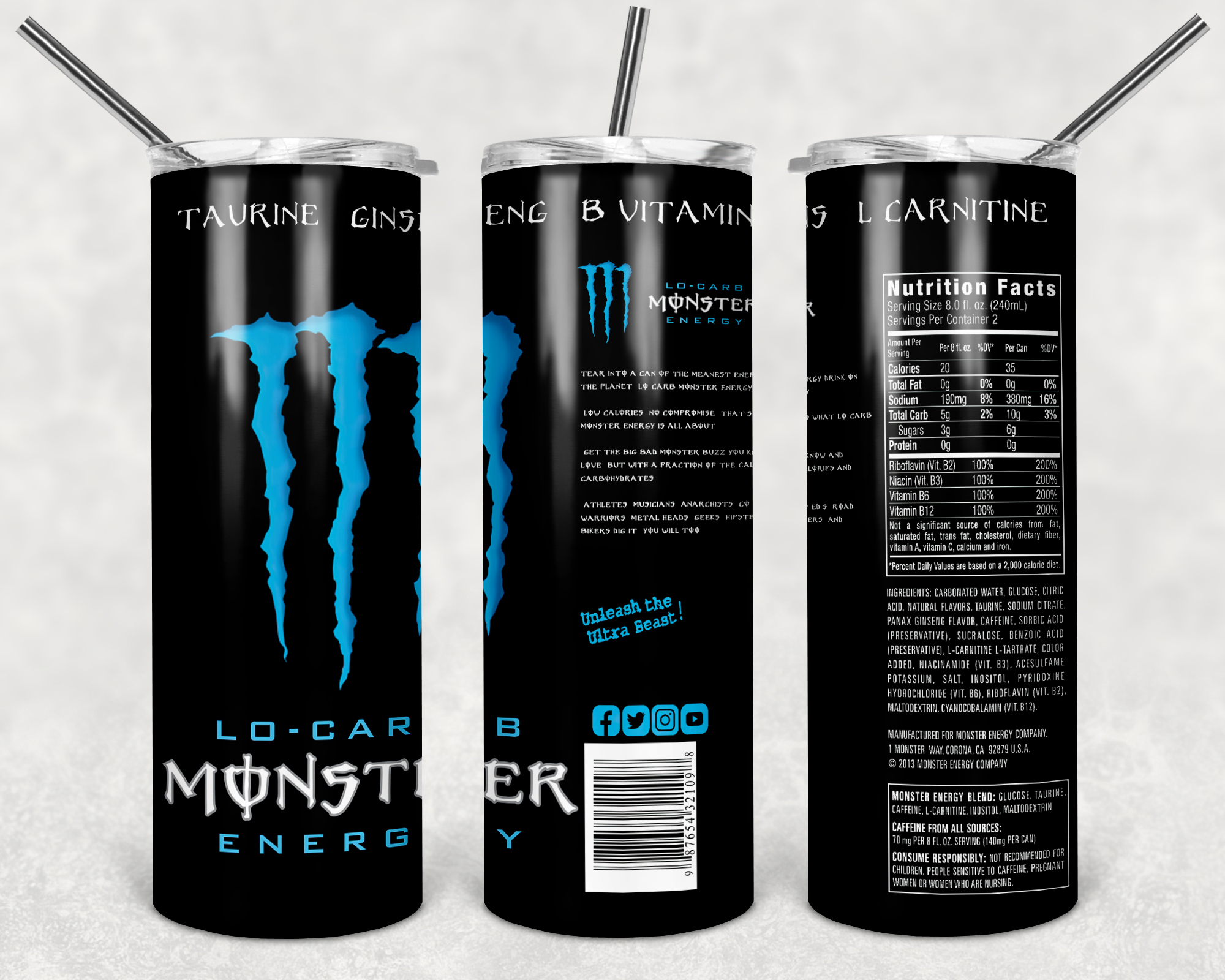 Monster Energy Tumbler Png, Monster Energy 20oz & 30oz Skinn - Inspire ...