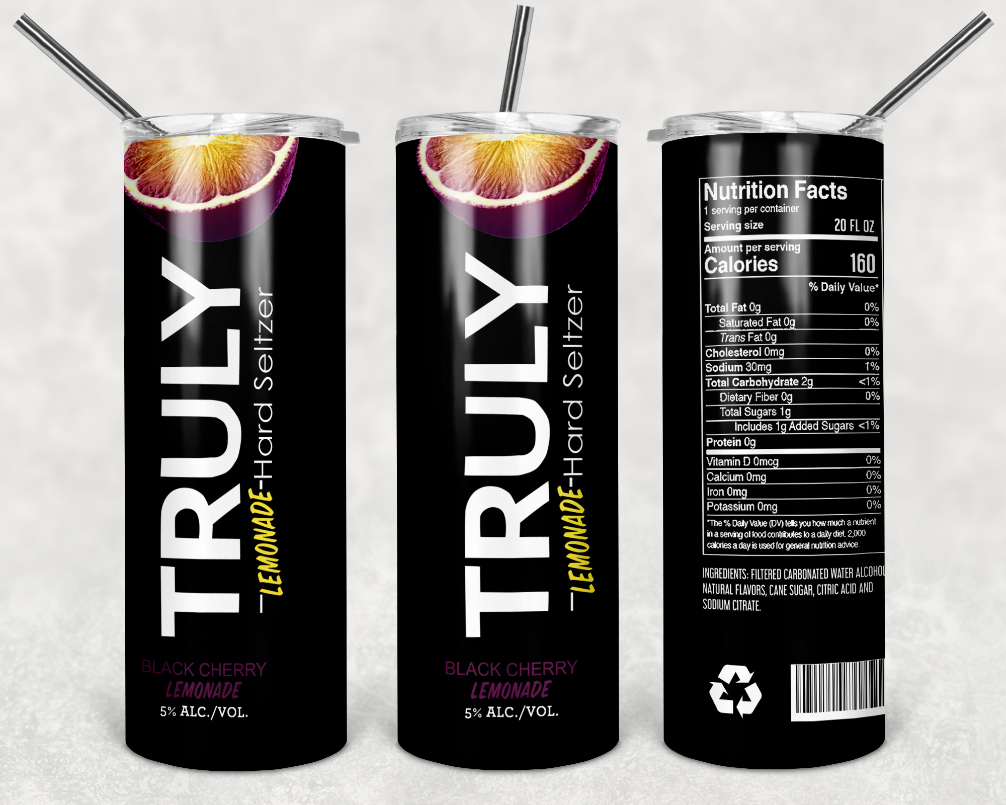 Truly Hard Seltzer Black Cherry Lemonade Tumbler Png, 20oz & | Inspire ...