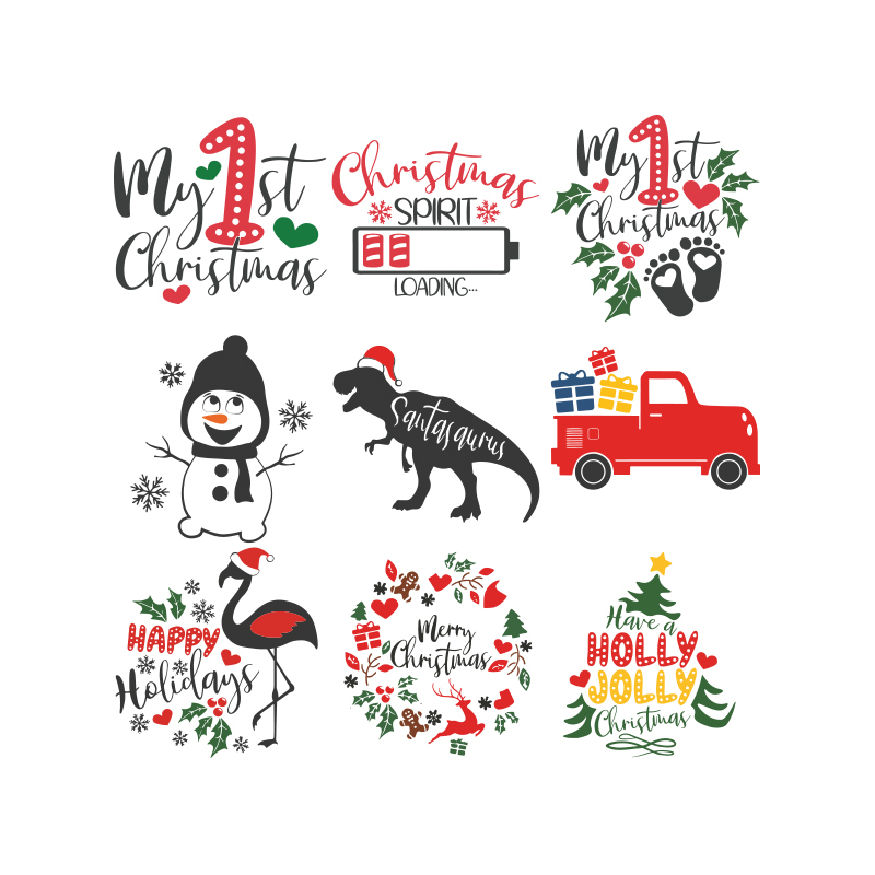 Christmas Svg Bundle, Christmas svg png dxf Cutting files Cr | Inspire ...