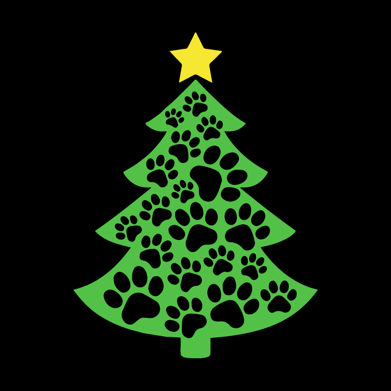 Paw Print Christmas Tree Svg, Christmas Paw Svg, Paw Clipart | Inspire ...