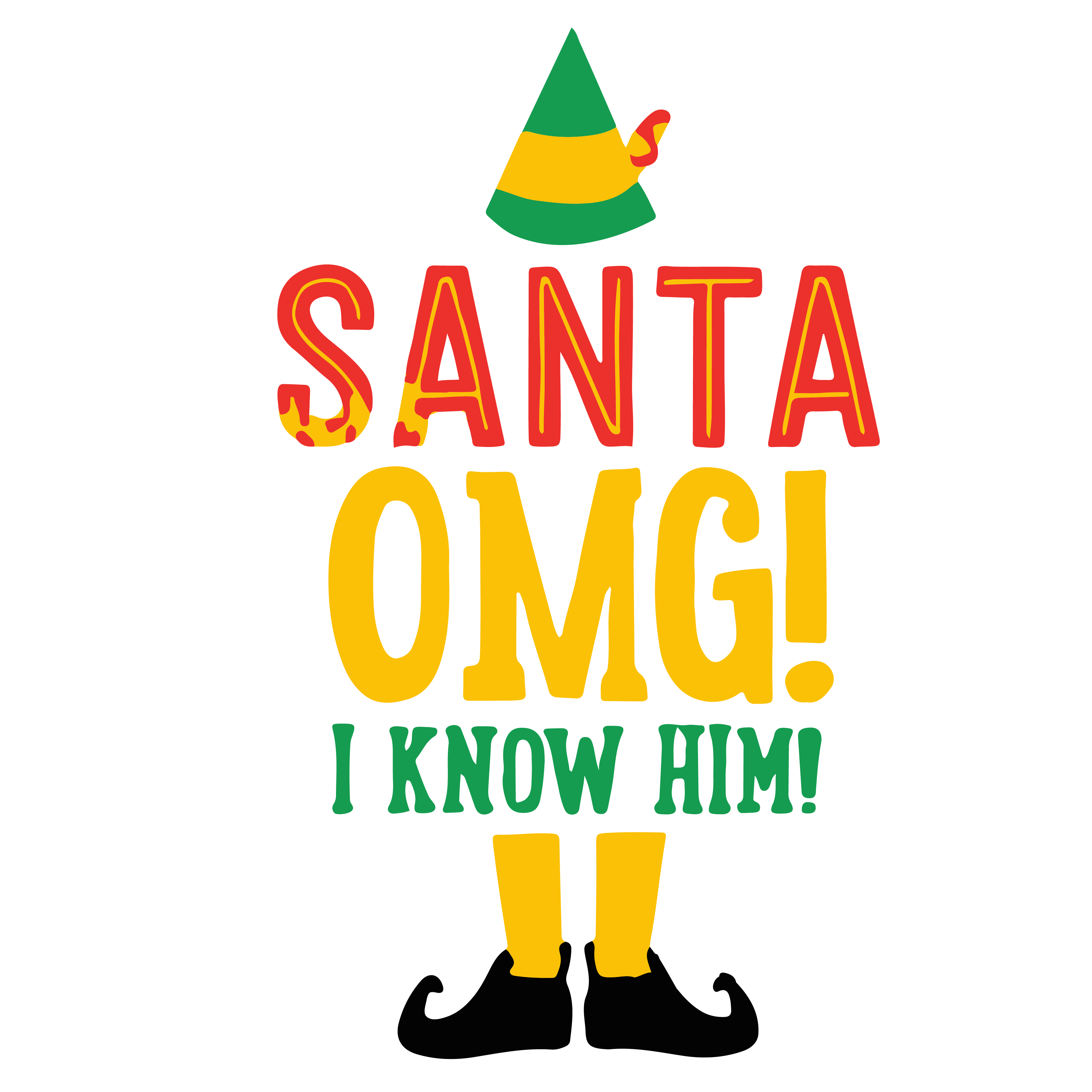 Santa OMG i know him Svg, Elf Christmas Svg, Elf Svg Files, | Inspire ...