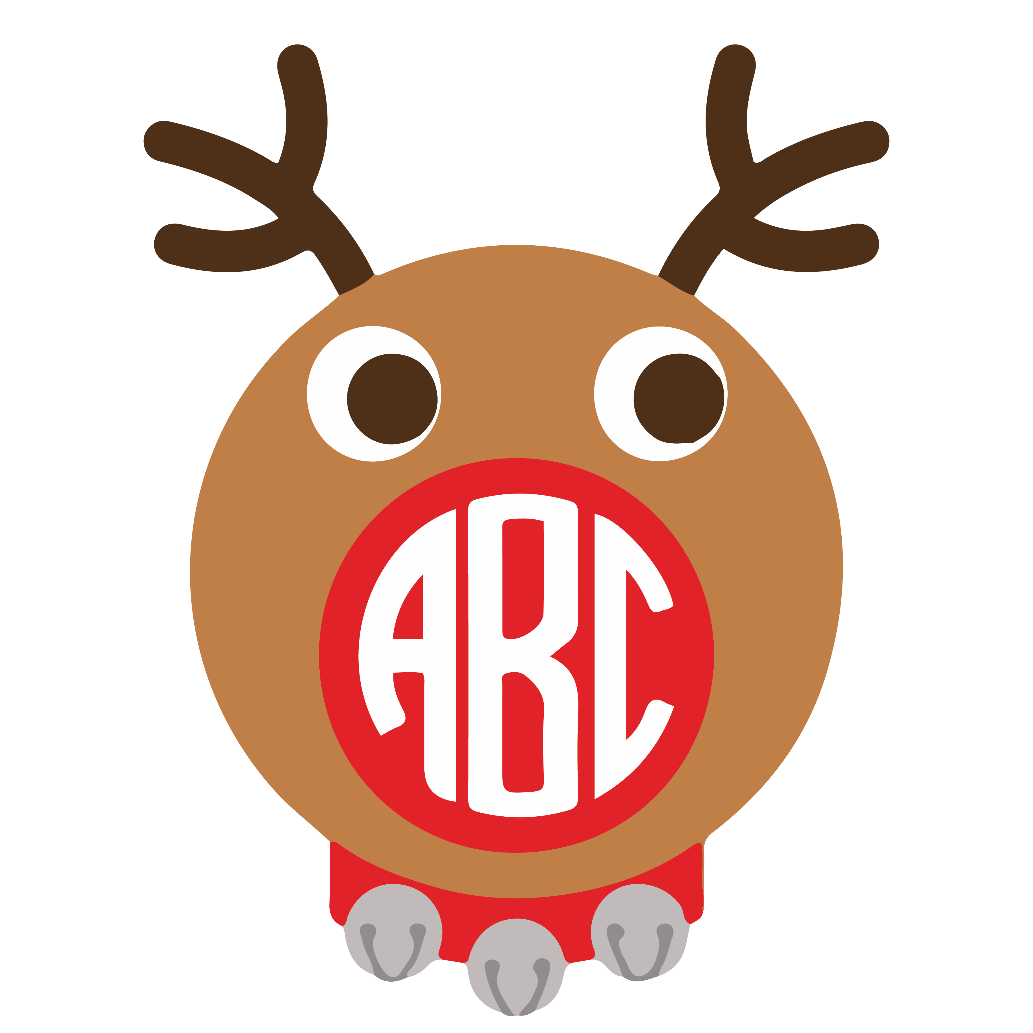 Reindeer Monogram SVG, Reindeer Face SVG, Christmas Reindeer | Inspire ...