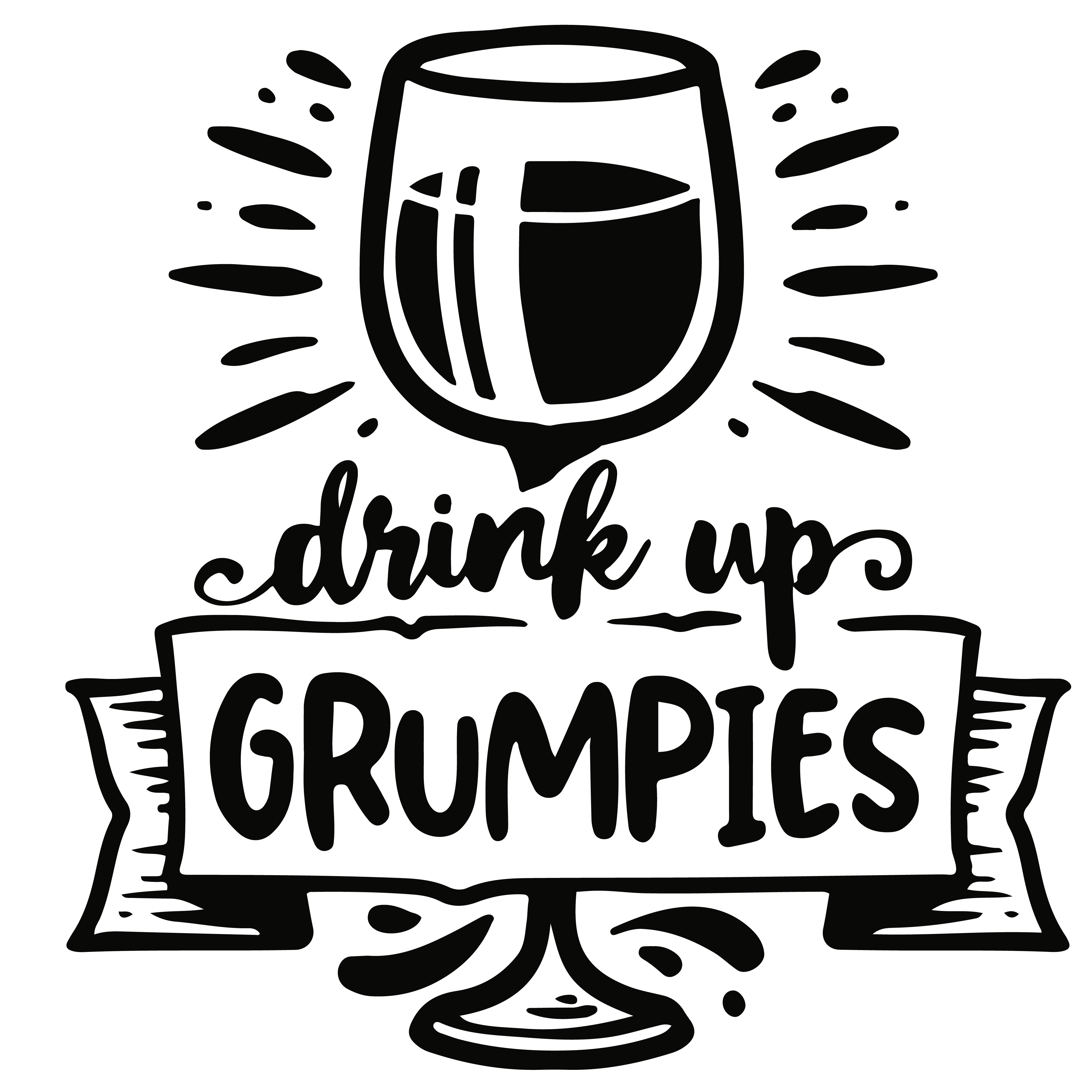 Drink up grumpies Svg, Christmas Wine Svg, Christmas Svg, Wi | Inspire ...