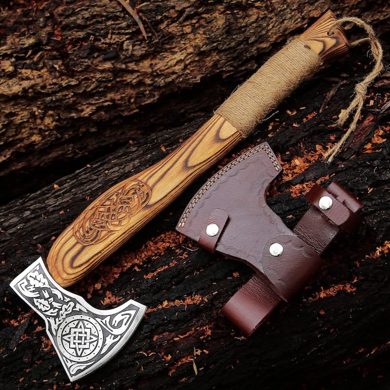 Handmade Hatchet With Leather Sheath , Custom Viking Axe , N - Inspire ...