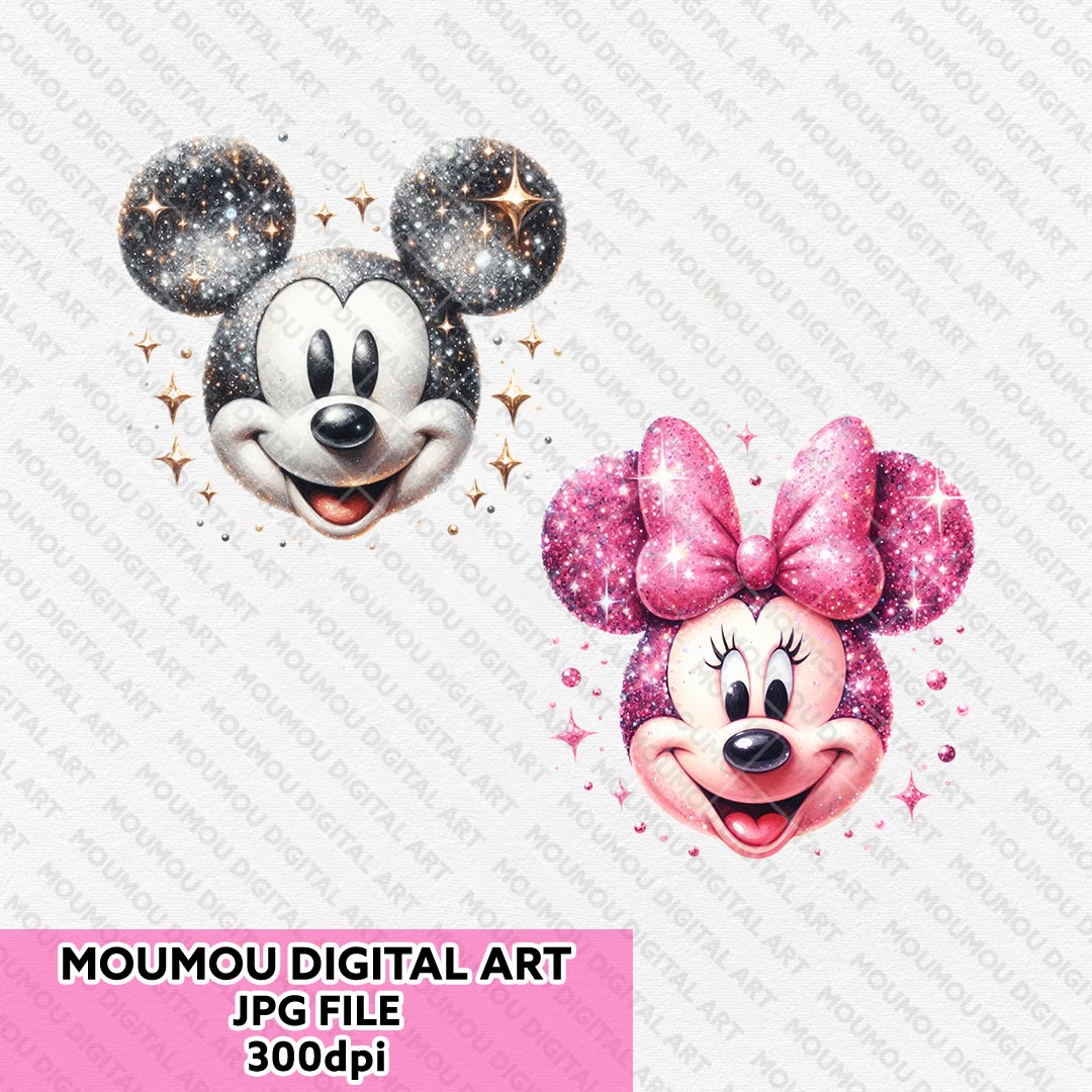 Mickey Minnie Bling Bling Couple PNG, Mickey PNG, Disney, Di | Inspire ...