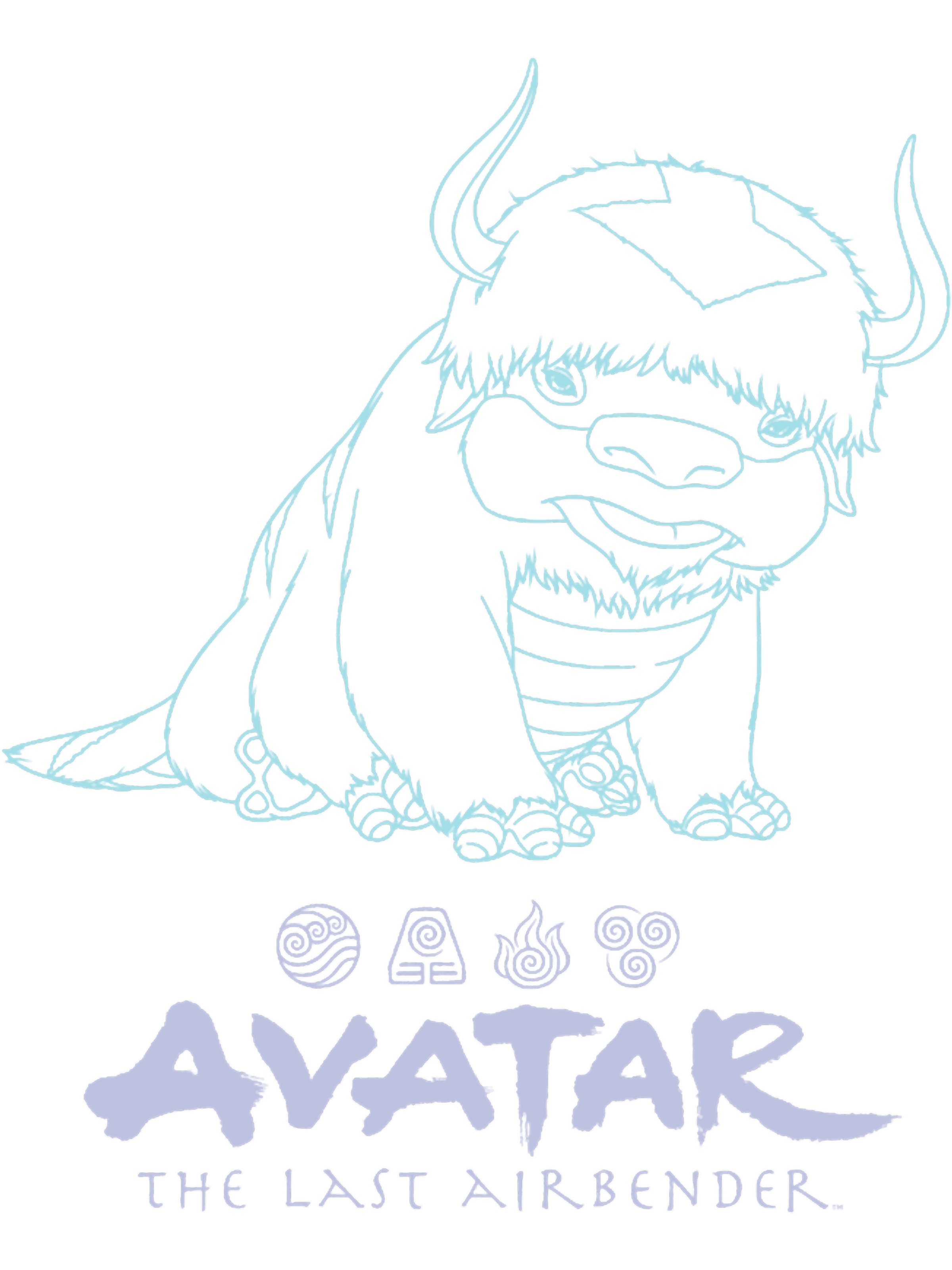 Avatar The Last Airbender Appa Line Art Logo | Inspire Uplift