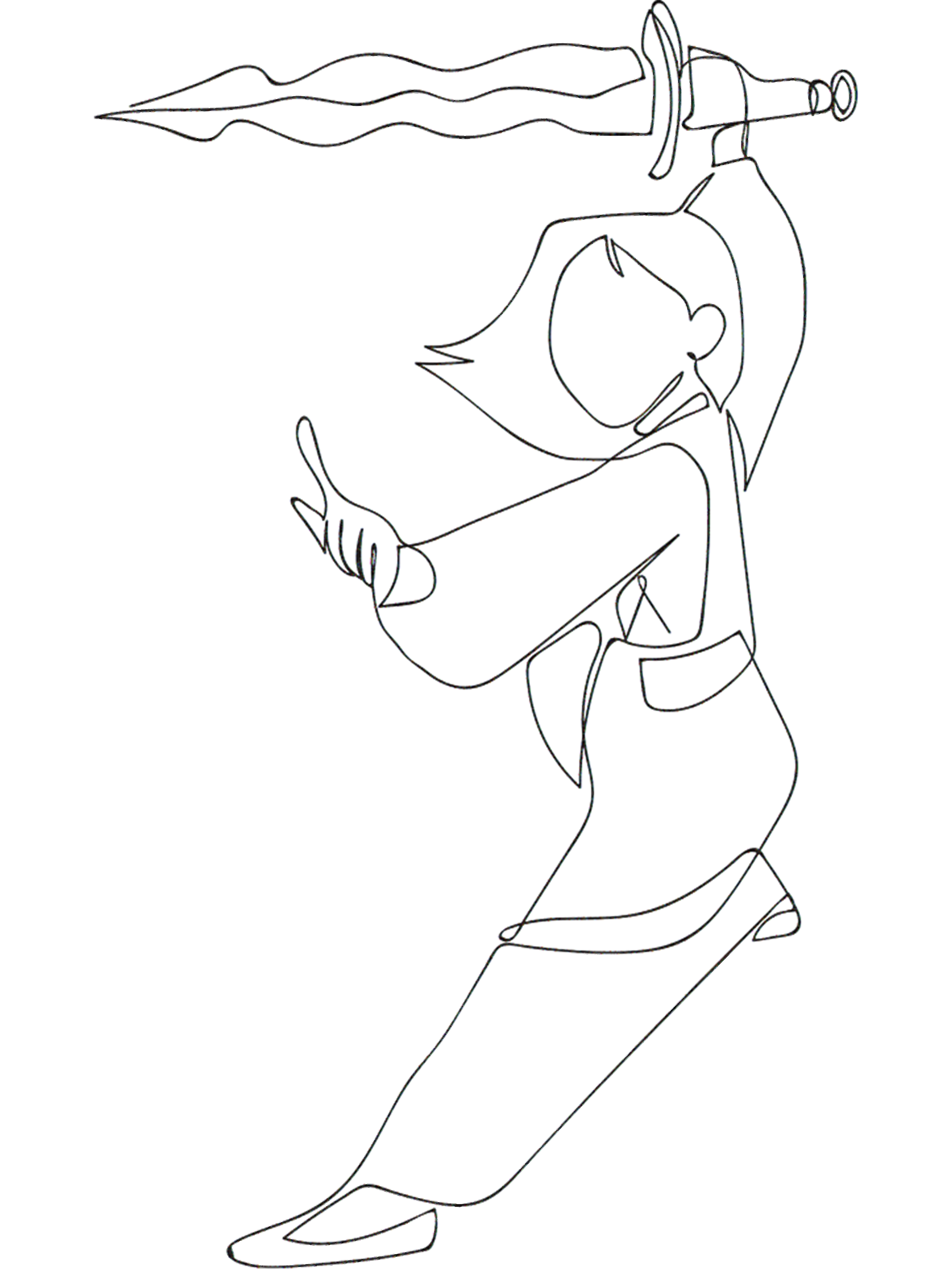 Mulan One Line Art | Inspire Uplift
