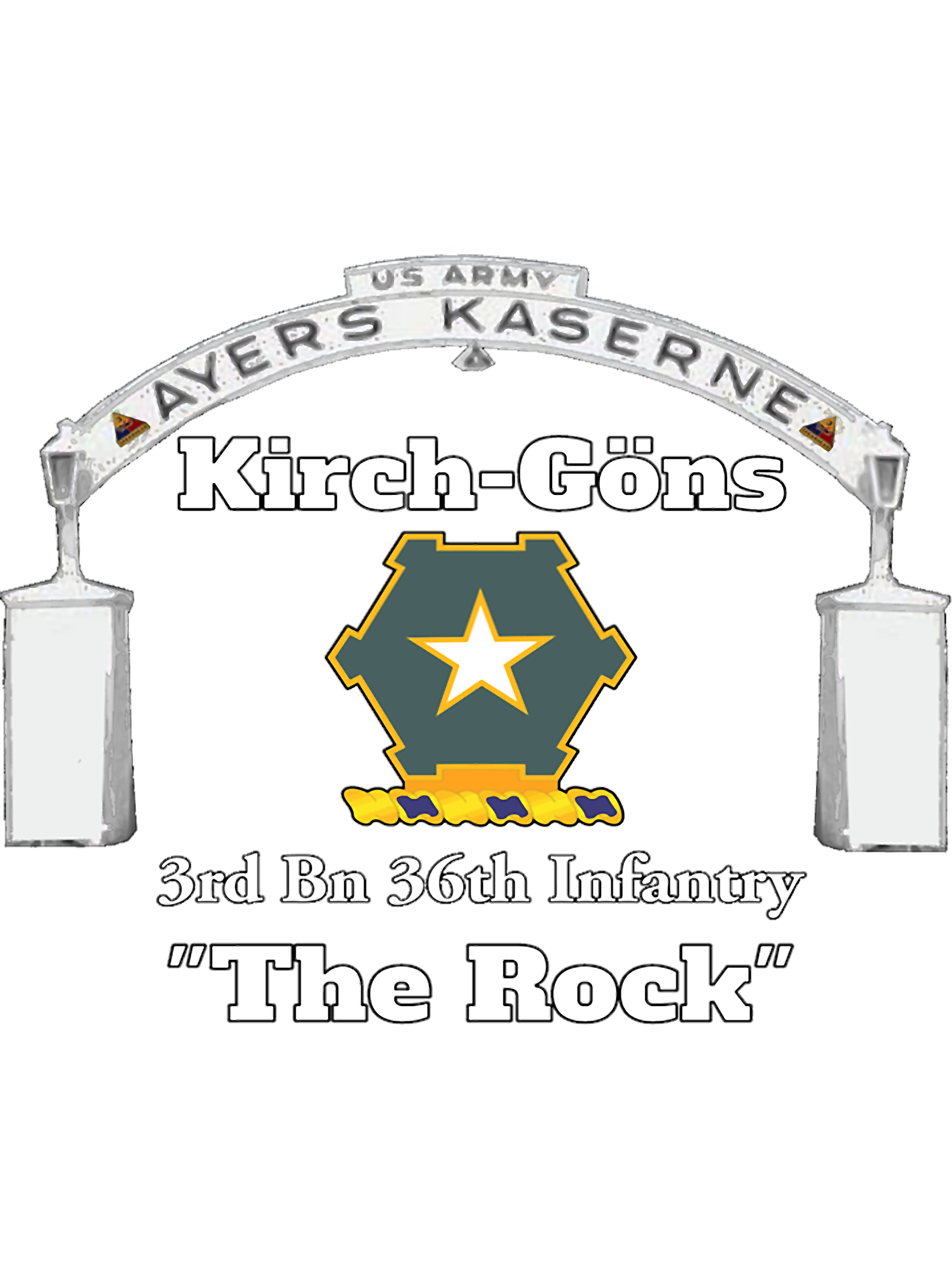 Ayers Kaserne Kirch Gons 3rd Bn 36th Inf Design On Back | Inspire Uplift