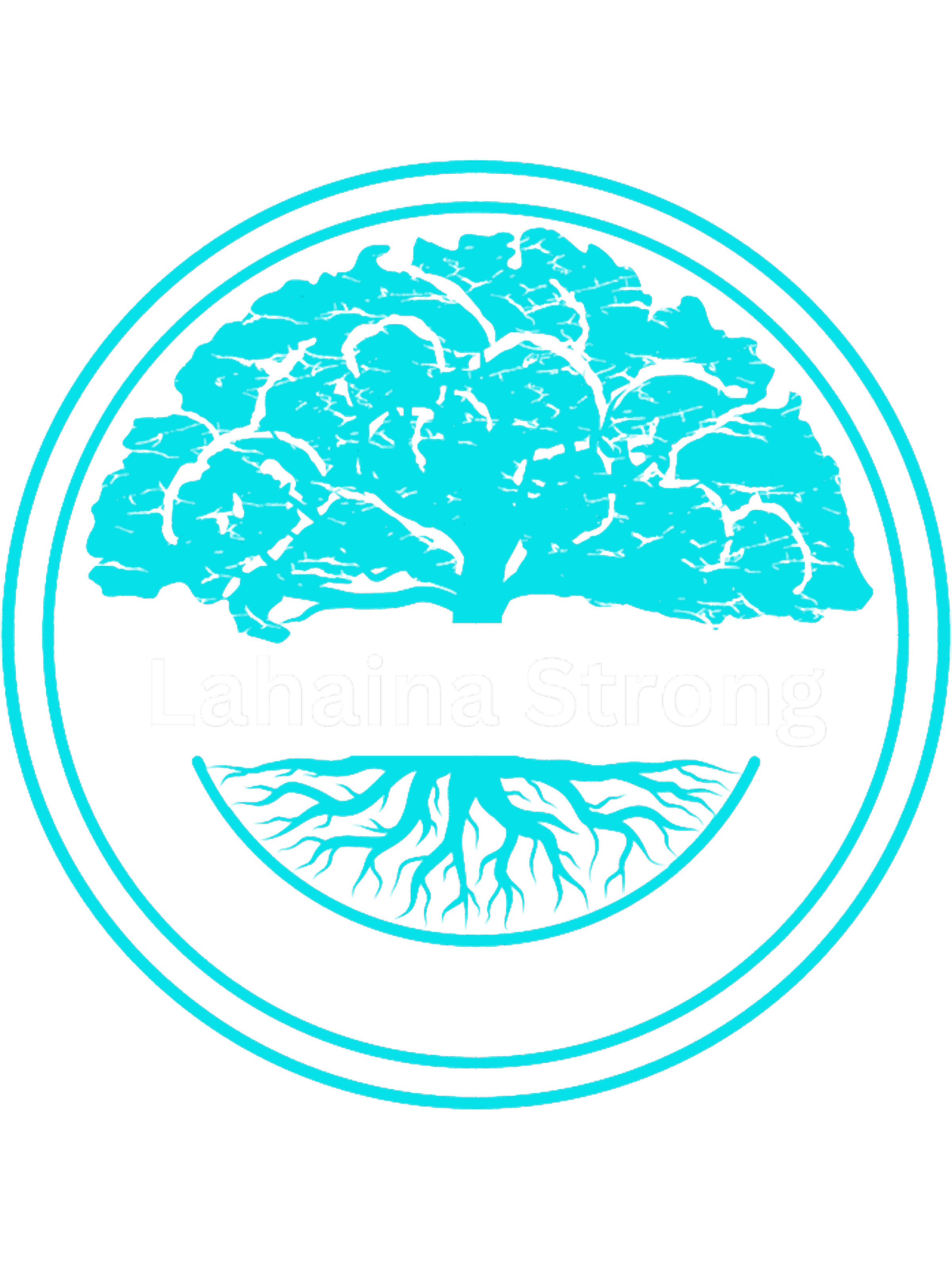 Lahaina Strong Banyan Tree Blue and White Front DesignBlack | Inspire ...