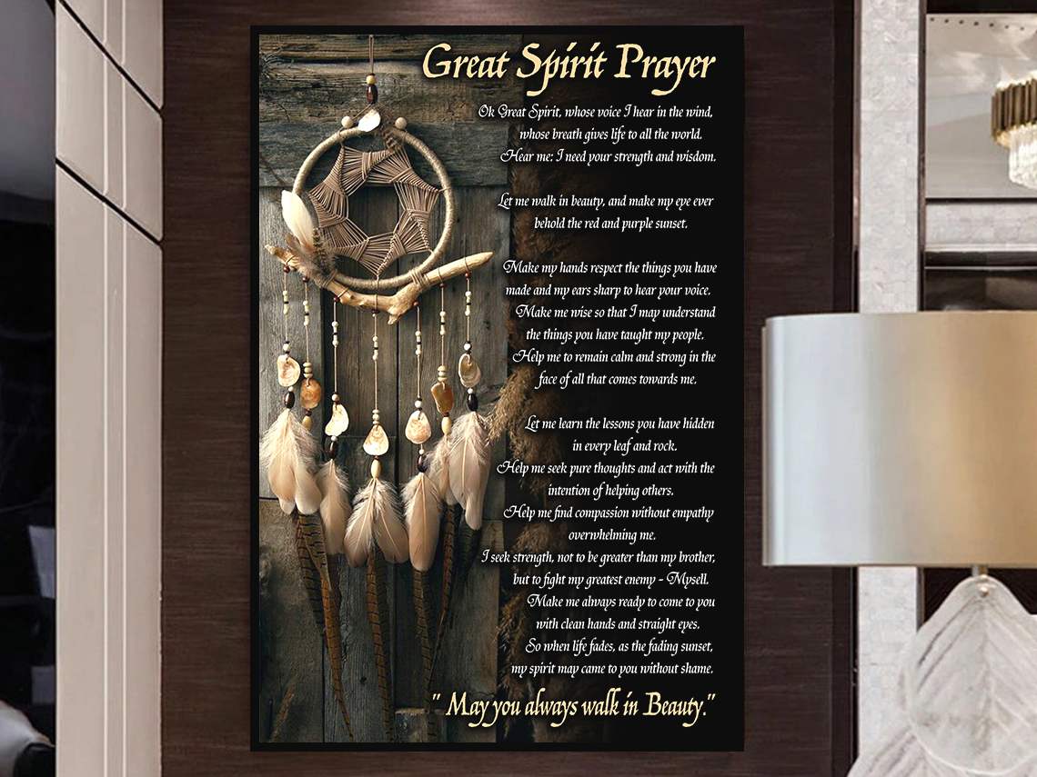 Dreamcatcher Native American Great Spirit Prayer Poster Wall | Inspire ...