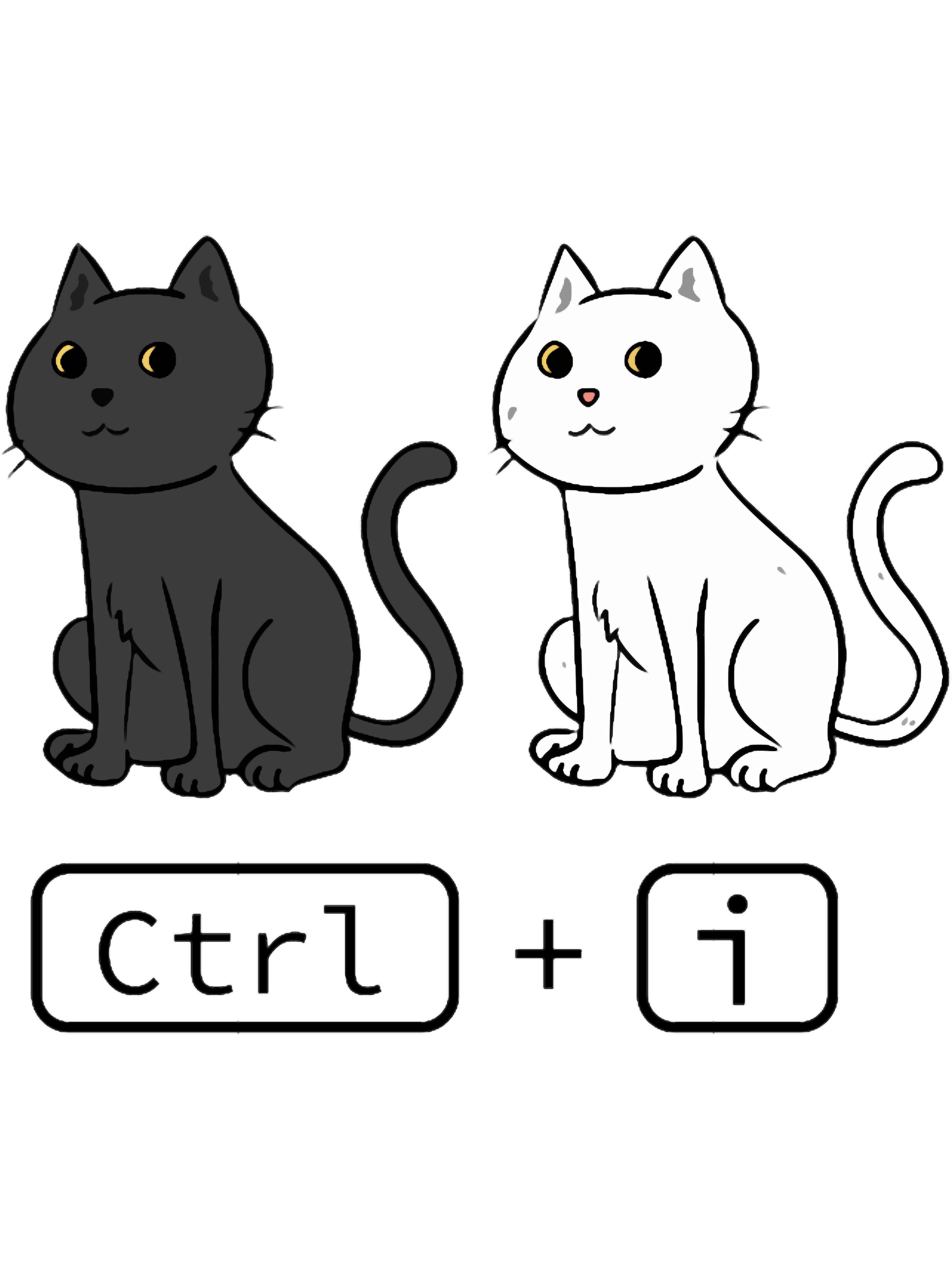 Keyboard Shortcuts Invert Cats black and white | Inspire Uplift