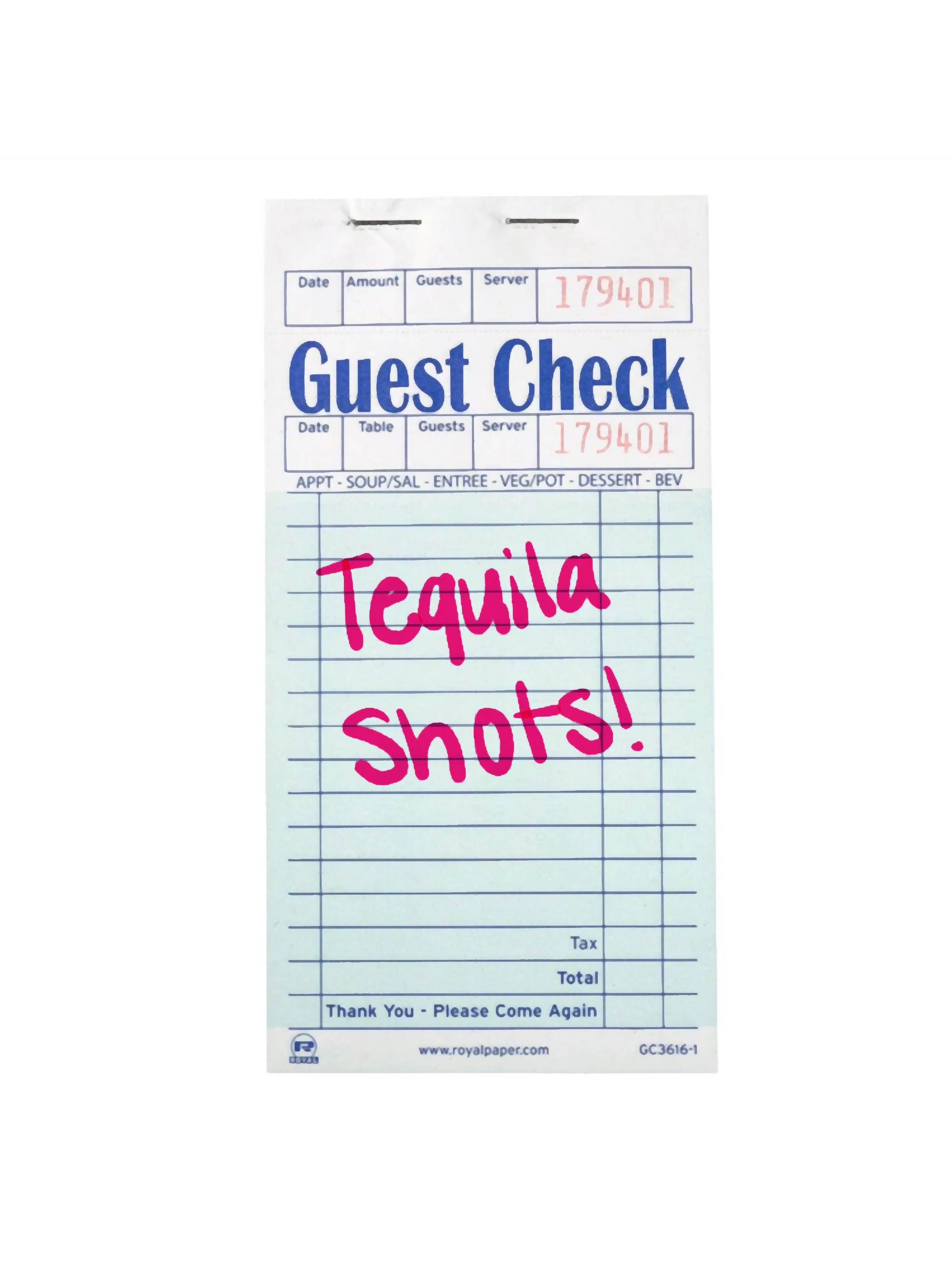 Guest check tequila shots | Inspire Uplift