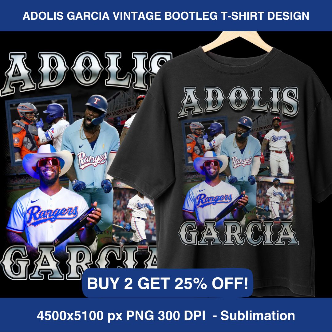Adolis Garcia Rangers T Shirt Design. PNG Digital 4500x5100 | Inspire ...