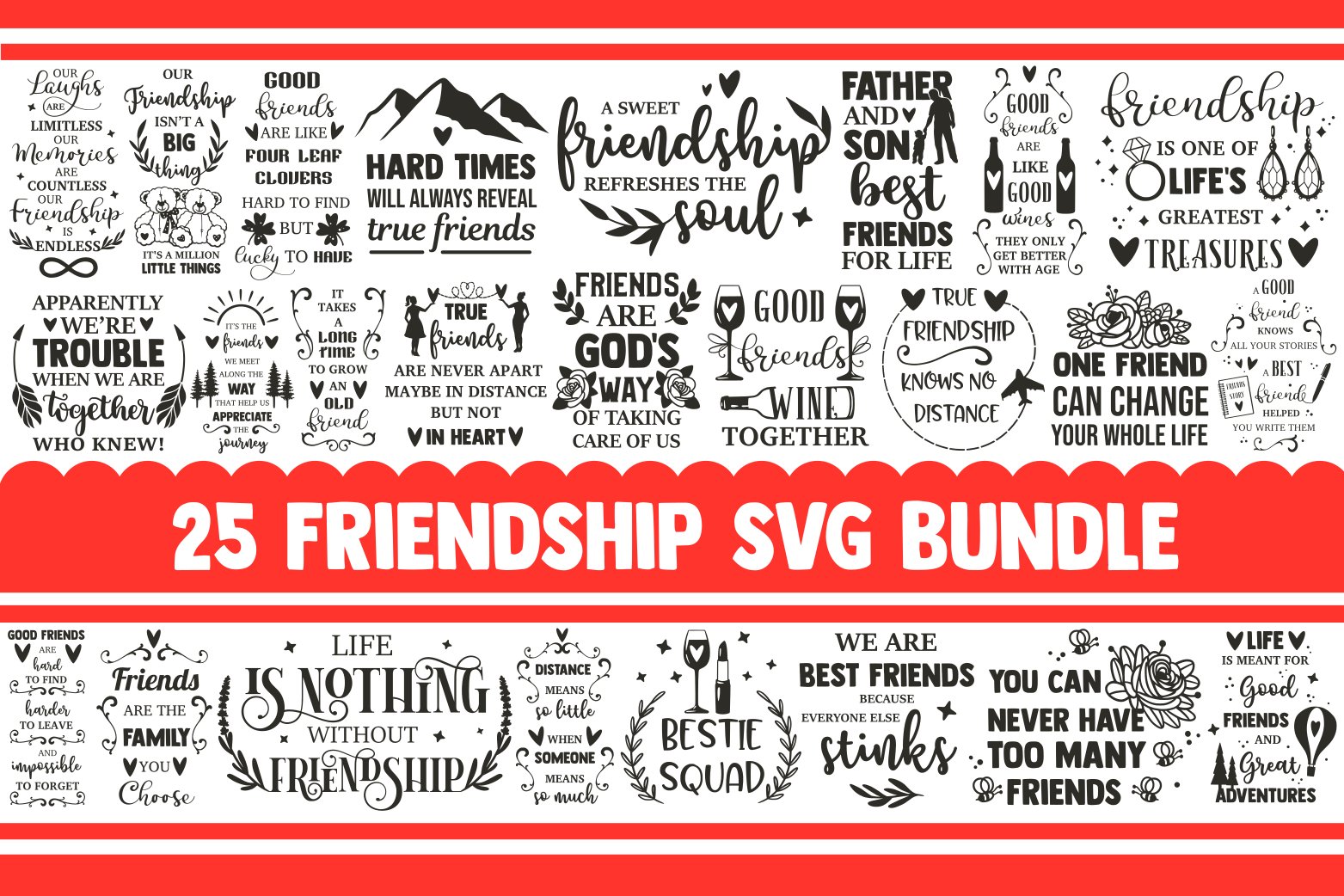 Friendship svg Bundle friends friend best designs cricut quo | Inspire ...