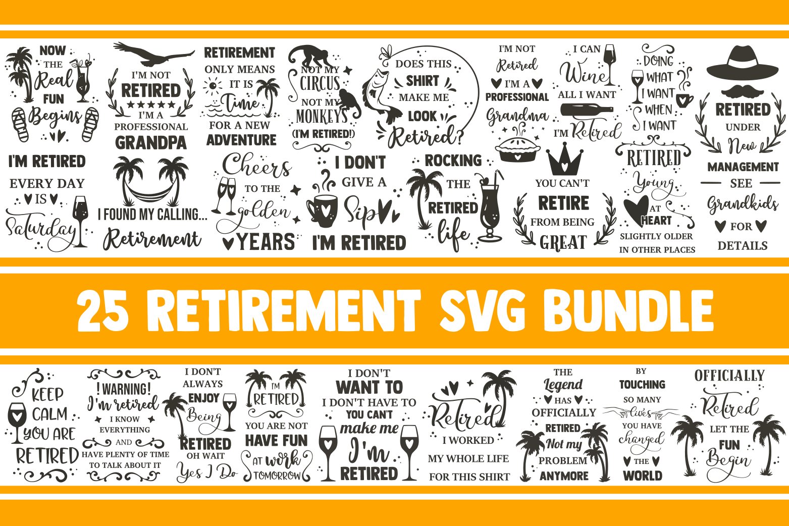 Retirement svg bundle retired pension officially grandma gra | Inspire ...
