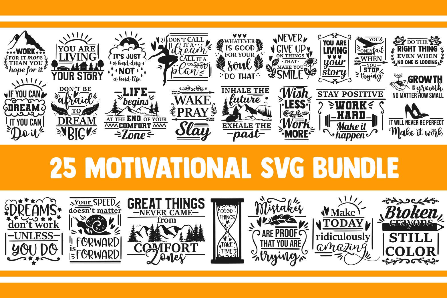 Motivational svg bundle designs quotes sayings cricut inspir | Inspire ...