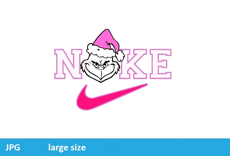 Pink Nike Grinch jpeg image Cartoon Digital File | Inspire Uplift