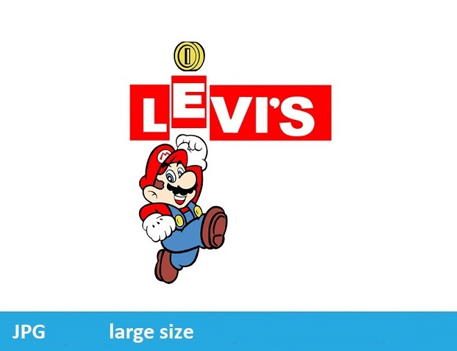 Levi's Mario jpeg image Cartoon Digital File | Inspire Uplift