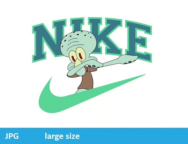 Squidward Tentacles Nike jpeg image Cartoon Digital File | Inspire Uplift