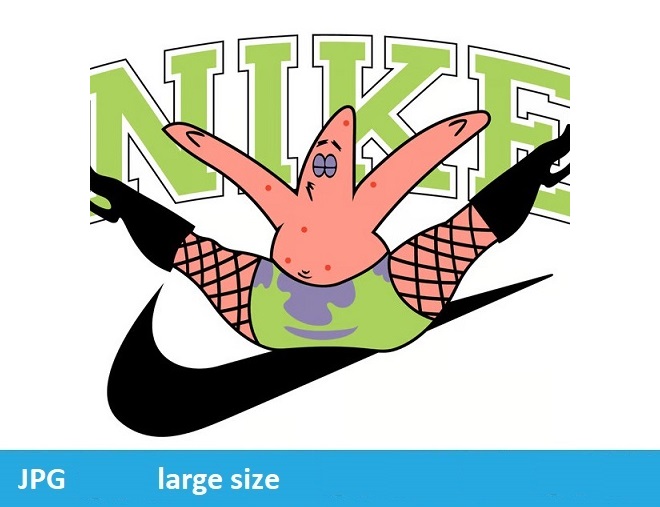 Patrick Star Nike jpeg image Cartoon Digital File | Inspire Uplift