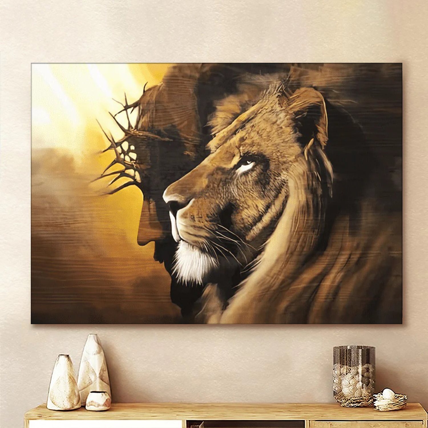 The Lion of Judah Jesus Christ Canvas Wall Art - Jesus Chris - Inspire ...