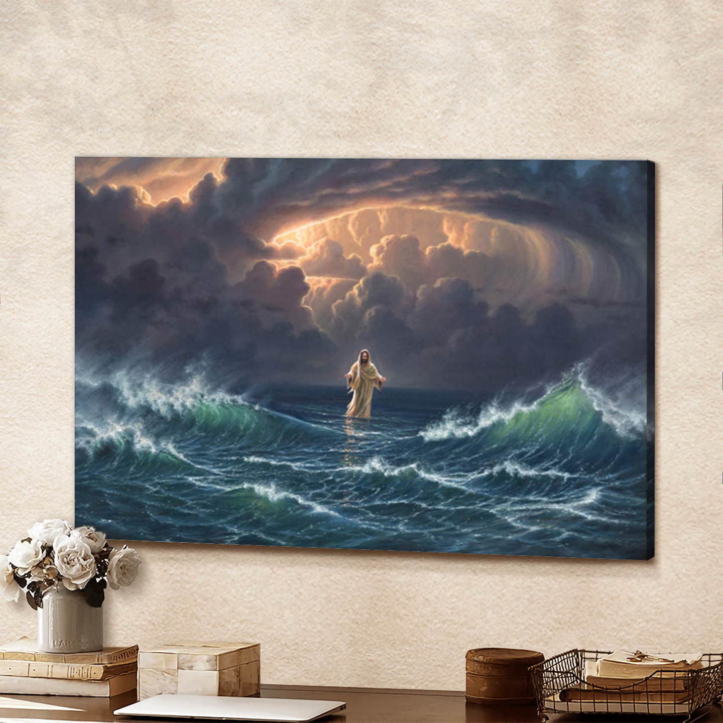 Jesus On The Sea - Jesus God Landscape Canvas Prints - God W - Inspire ...