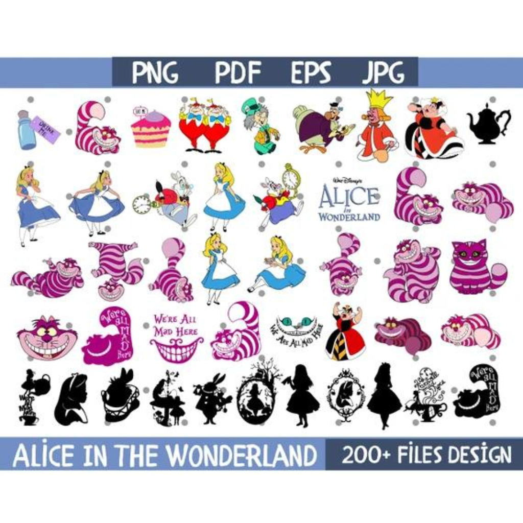 200 Alice in Wonderland SVG Bundle, Alice SVG, Alice in Wond | Inspire ...