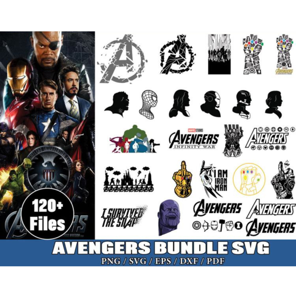 120 Avengers Svg Bundle, Marvel Avengers svg, Marvel Avenger - Inspire ...