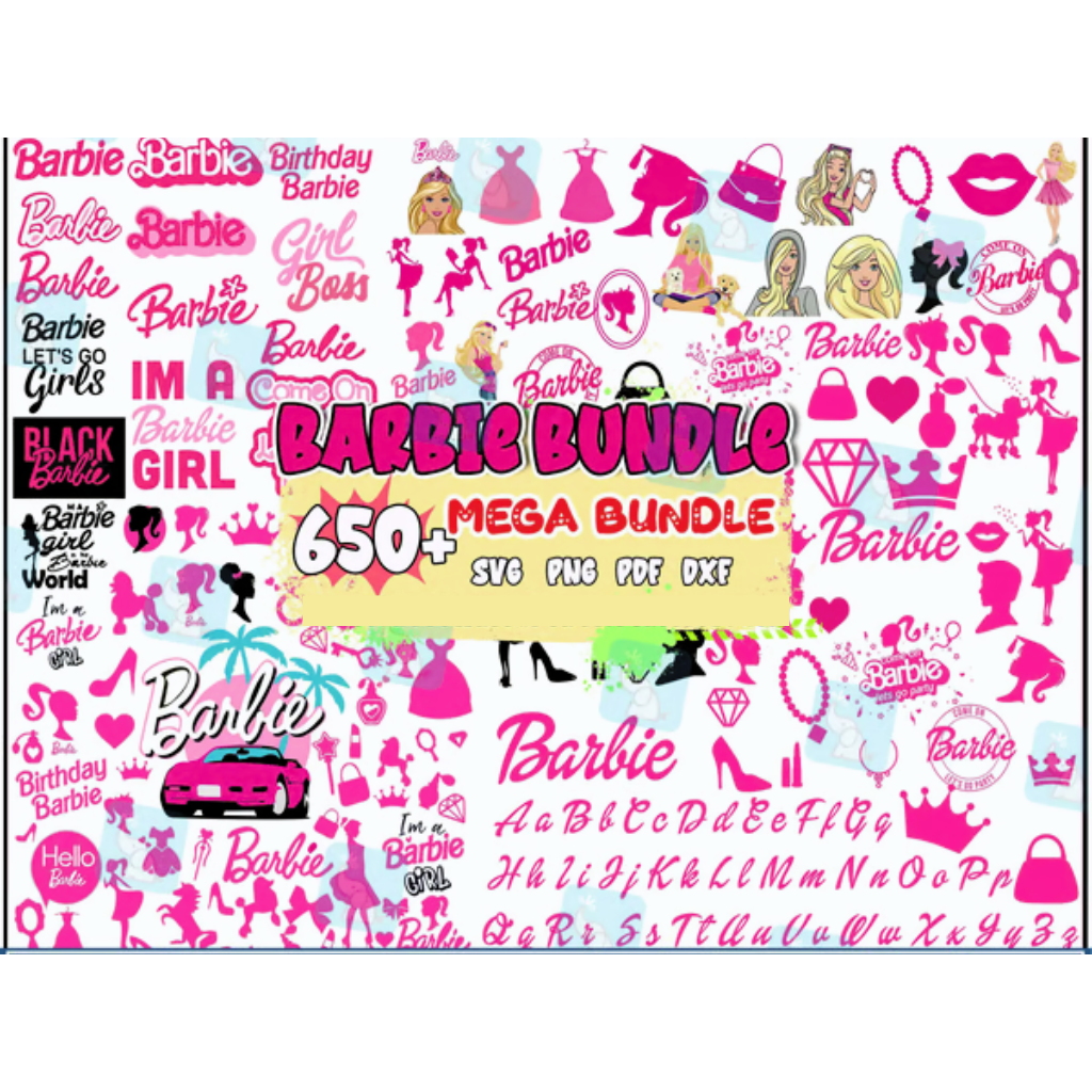 650 Barbie svg, barbie icons bundle, barbie princess Silhoue | Inspire ...
