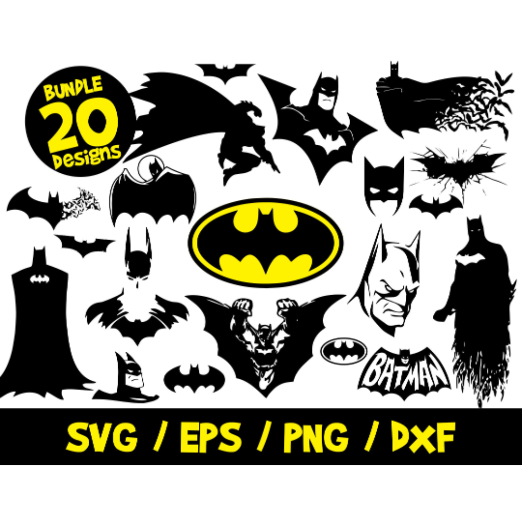 20 Batman SVG Bundle, Batman PNG, the Batman Logo PNG, Batma | Inspire ...