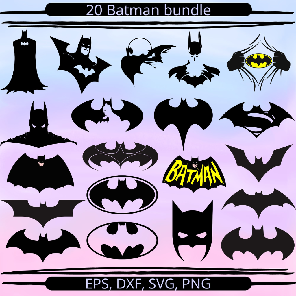 20 Batman SVG Bundle, Batman PNG, the Batman Logo PNG, Batma | Inspire ...