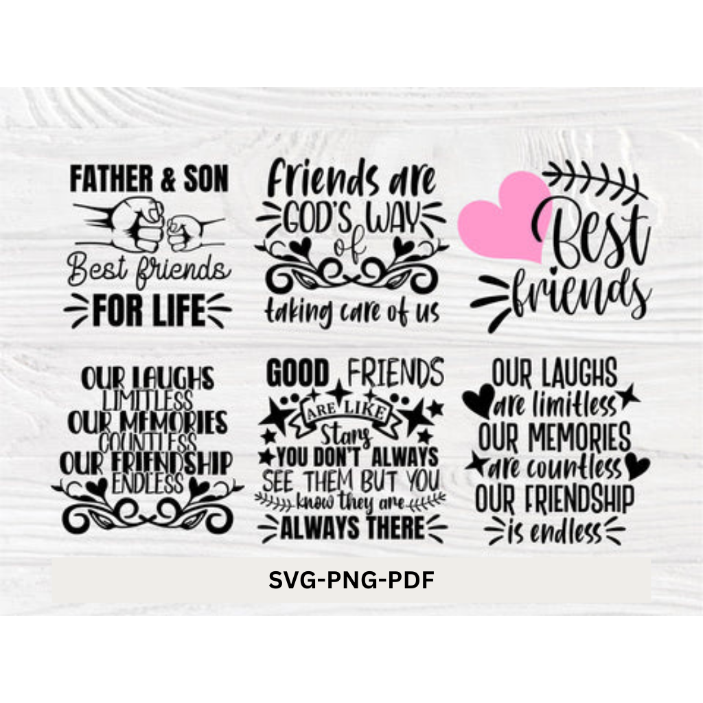 Best Friends SVG Bundle, Friendship SVG, Friendship Quotes s | Inspire ...