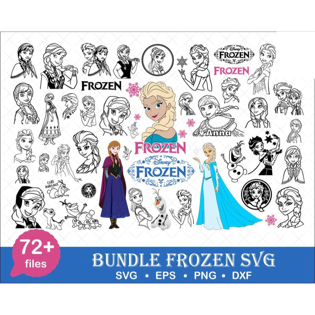 72 Frozen SVG, Frozen Svg Bundle, Anna Svg, Olaf Svg, Frozen - Inspire ...