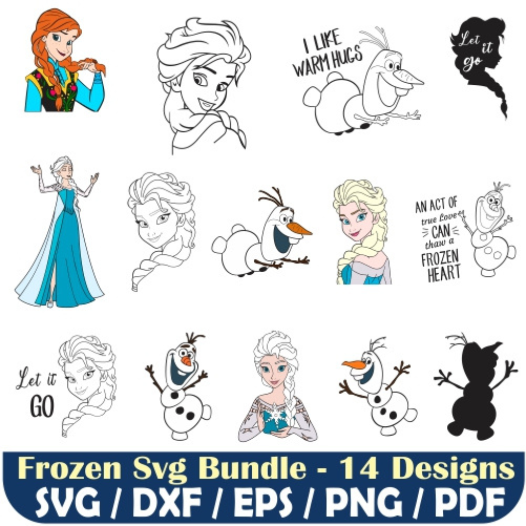 14 Frozen SVG, Frozen Svg Bundle, Anna Svg, Olaf Svg, Frozen | Inspire ...