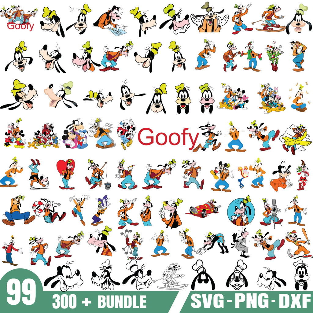 100 Goofy SVG Bundle, Layered Goofy cut file, Goofy svg, Dis - Inspire ...