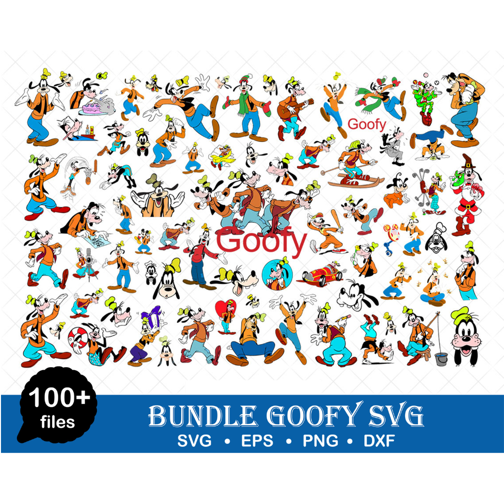 100 Goofy SVG Bundle, Layered Goofy cut file, Goofy svg, Dis | Inspire ...