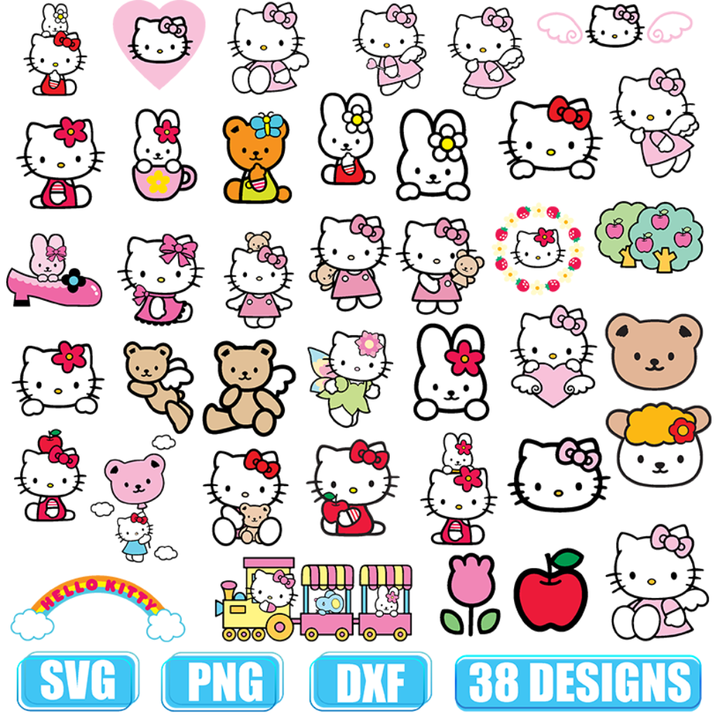 Hello Kitty SVG Files, Hello Kitty SVG Bundle, Hello Kitty S - Inspire ...